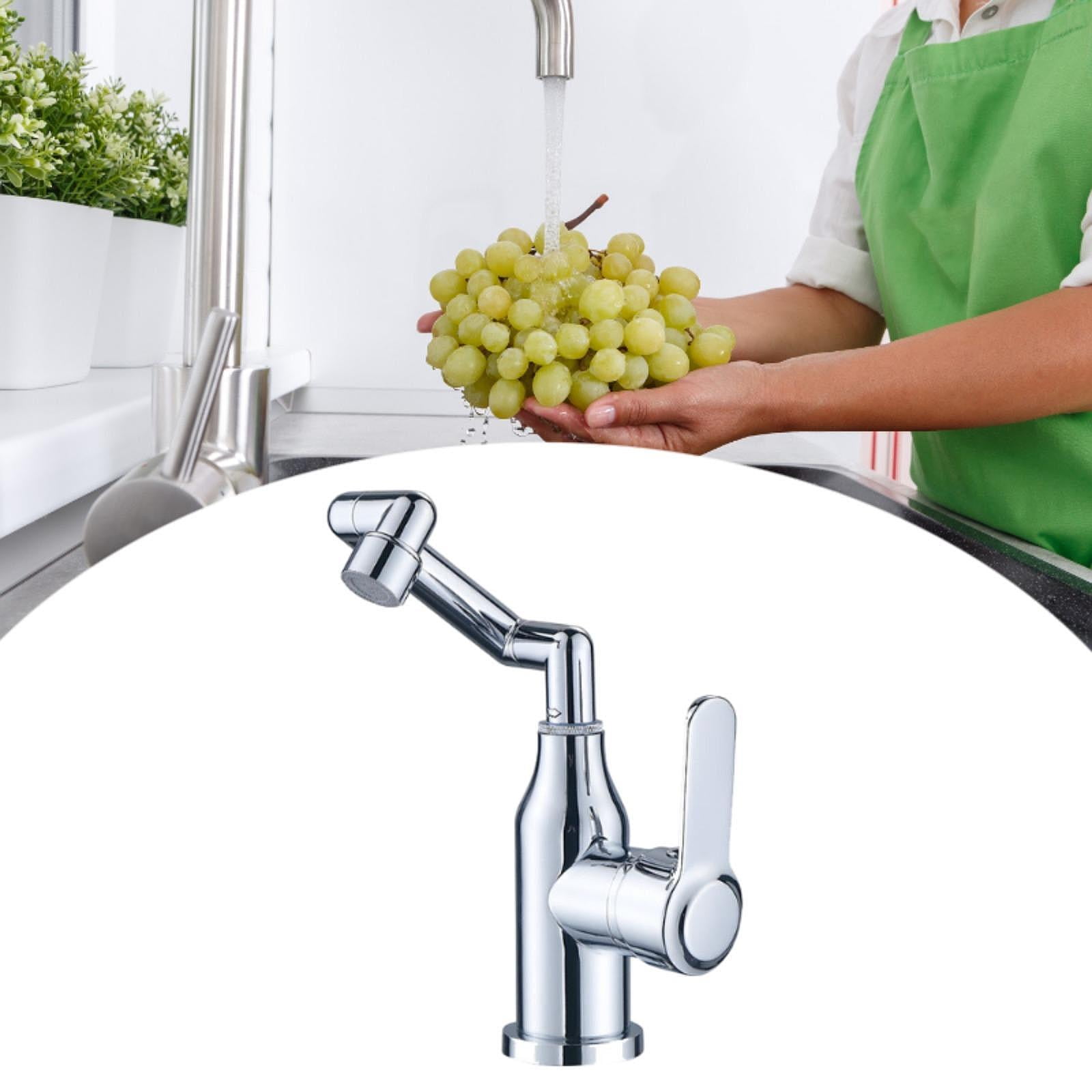 Fancyes Bathroom Faucet Single Handle Large Flow Adjustable 360 degree ...