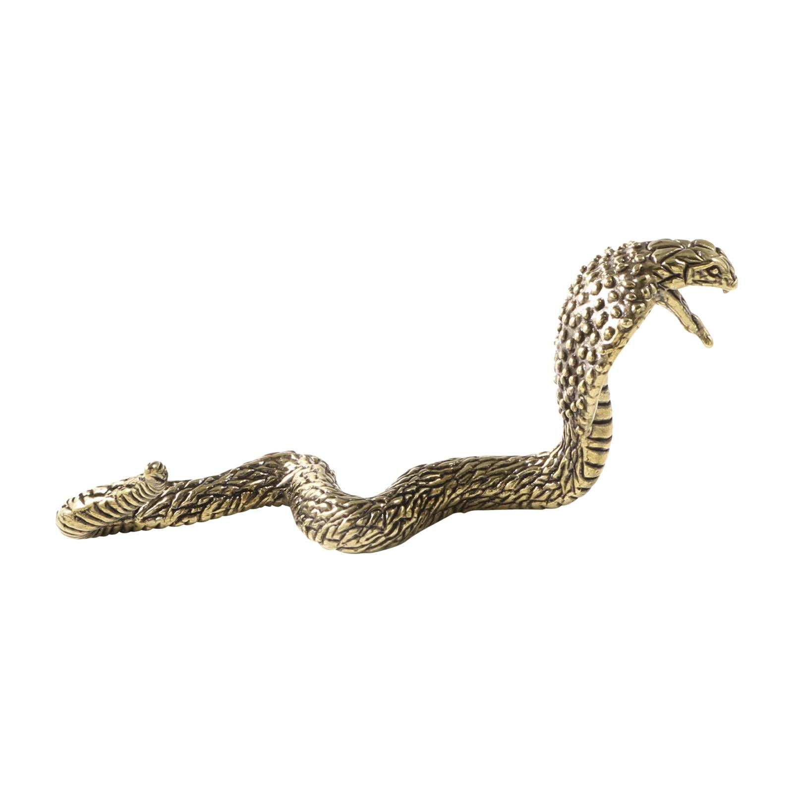 Fancyes Brass Snake Ornament Feng Shui Decoration Hand Craved Mini ...