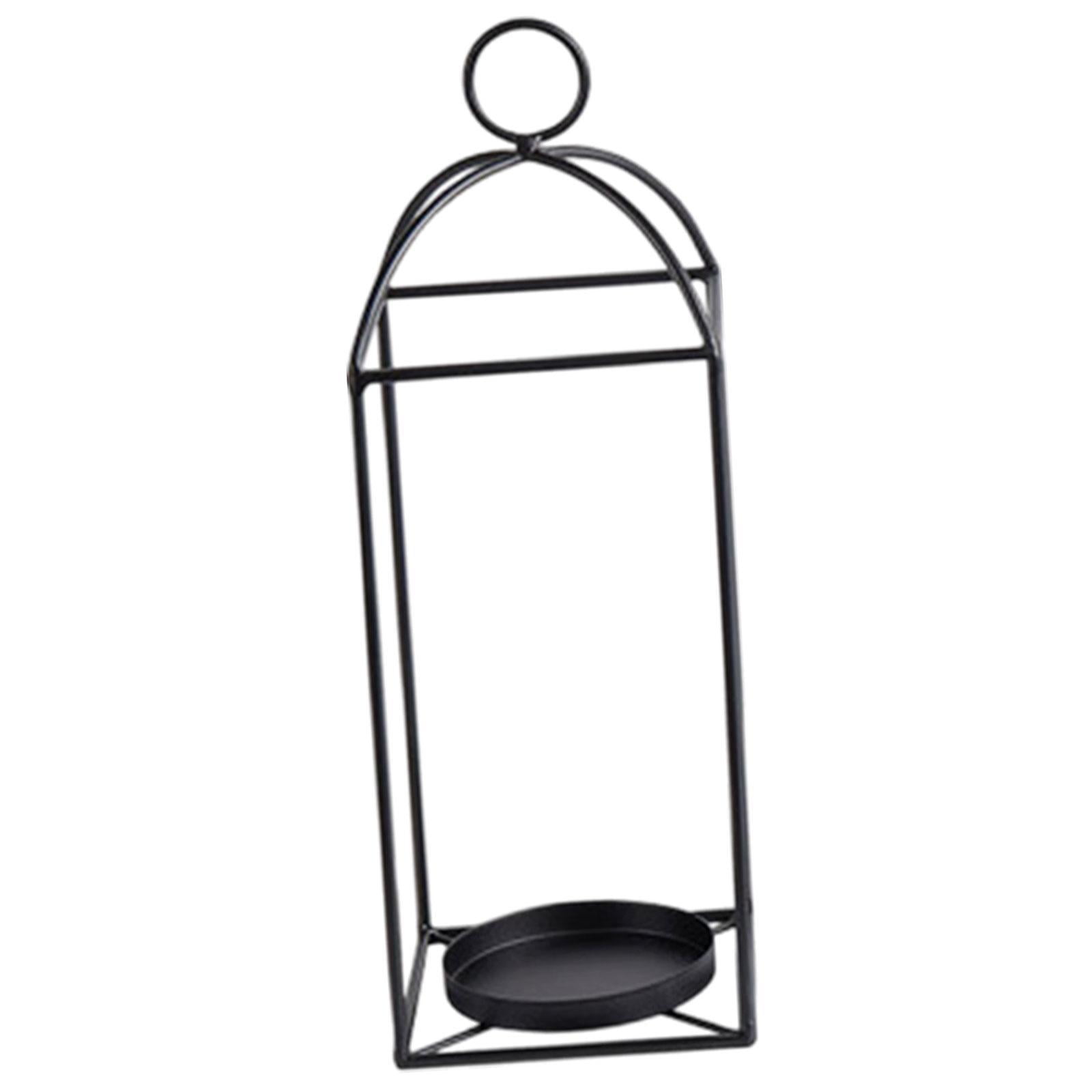 Fancyes Candle Lantern Decor Candlestick Hanging Rustic Black Stand ...