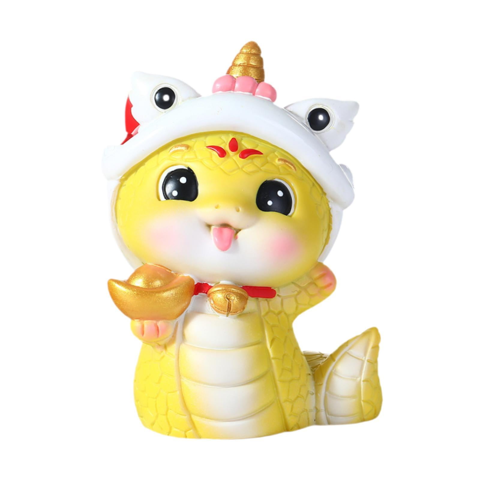 Fancyes Cartoon Snake Statue Animal Sculpture Cute Collectible Tabletop ...