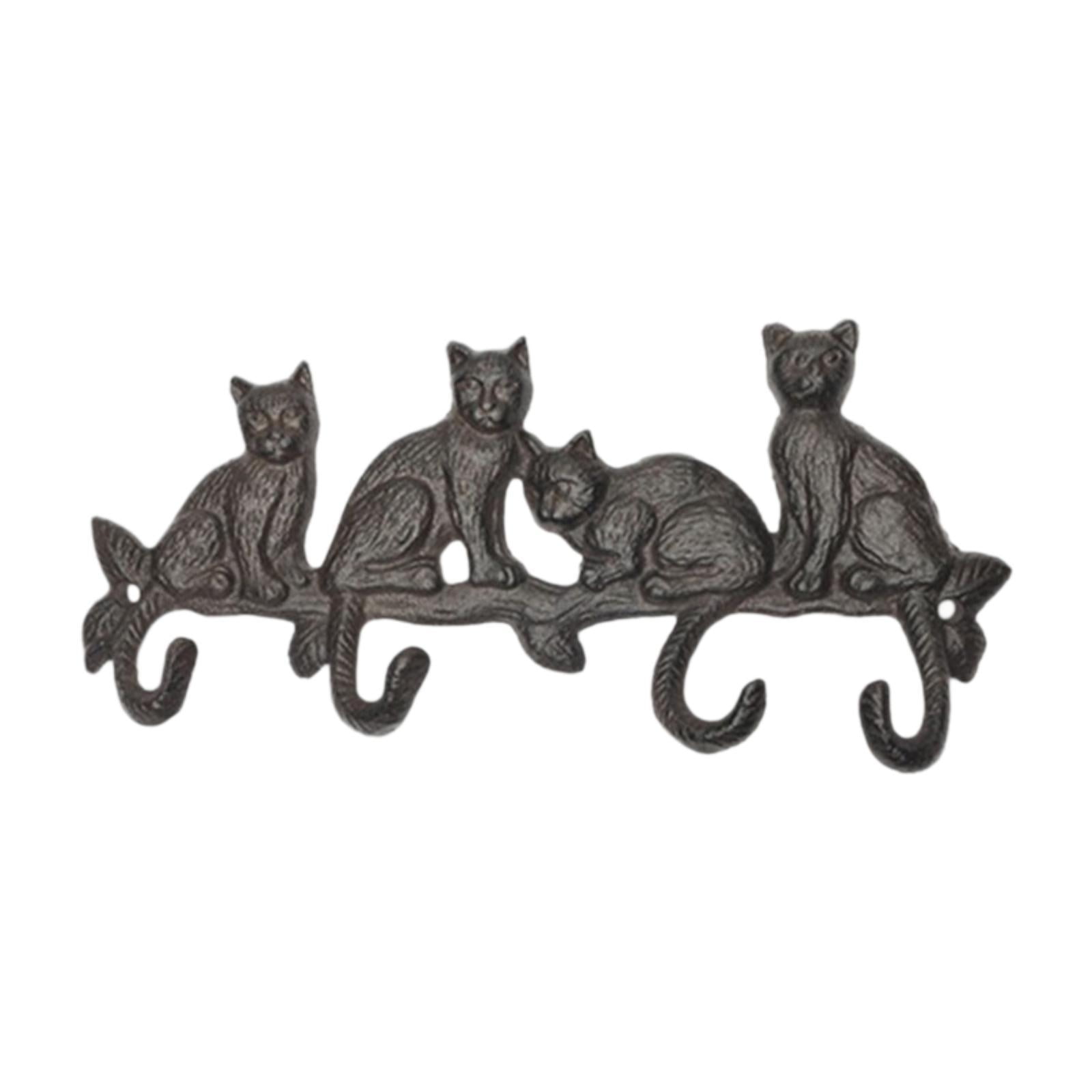 Fancyes Cast Iron Key Holder Clothing Hanger Wall Mount 4 Hooks Retro ...