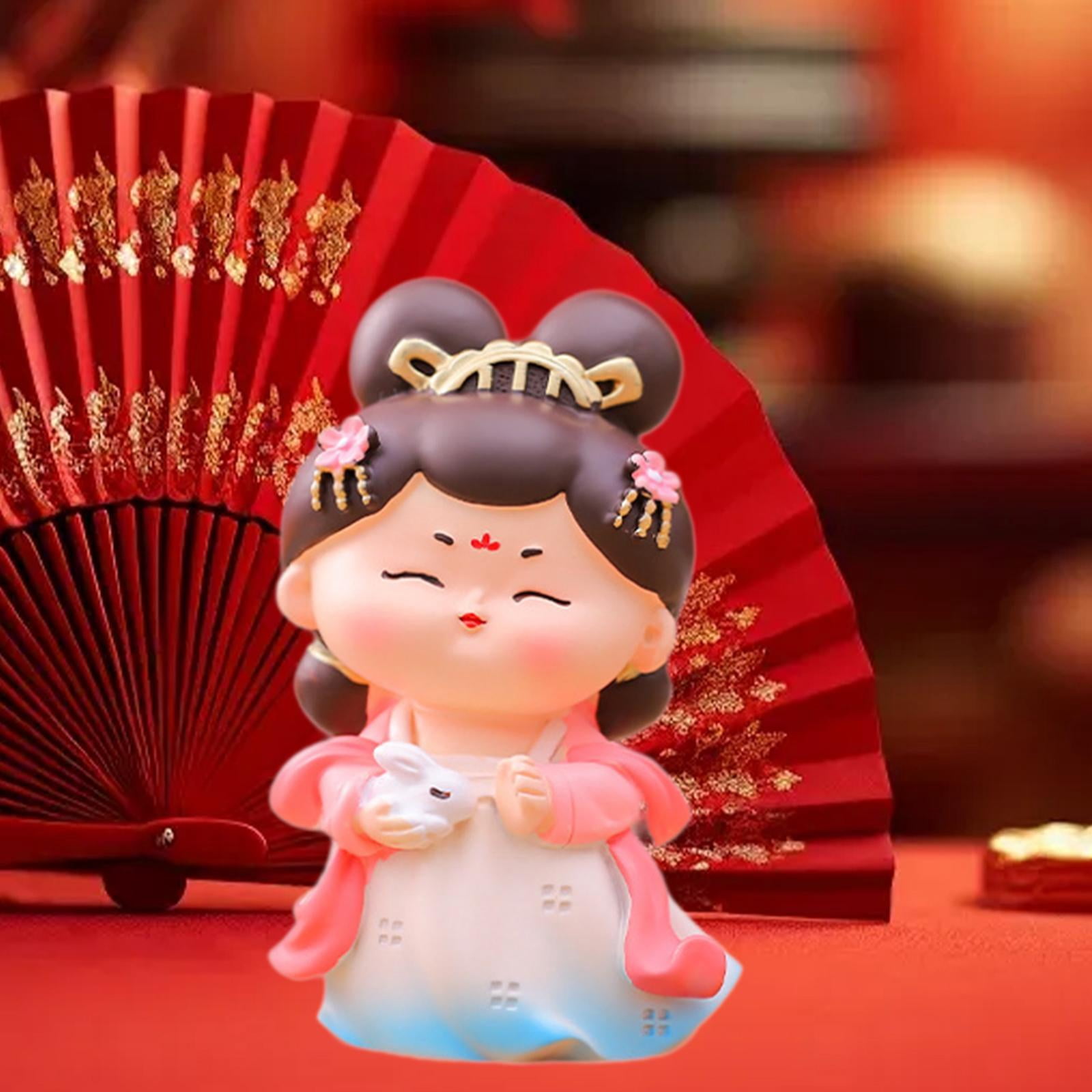 Fancyes Chinese Tang Girl Figurine Doll Handicraft 3x2.8x4.4inch ...