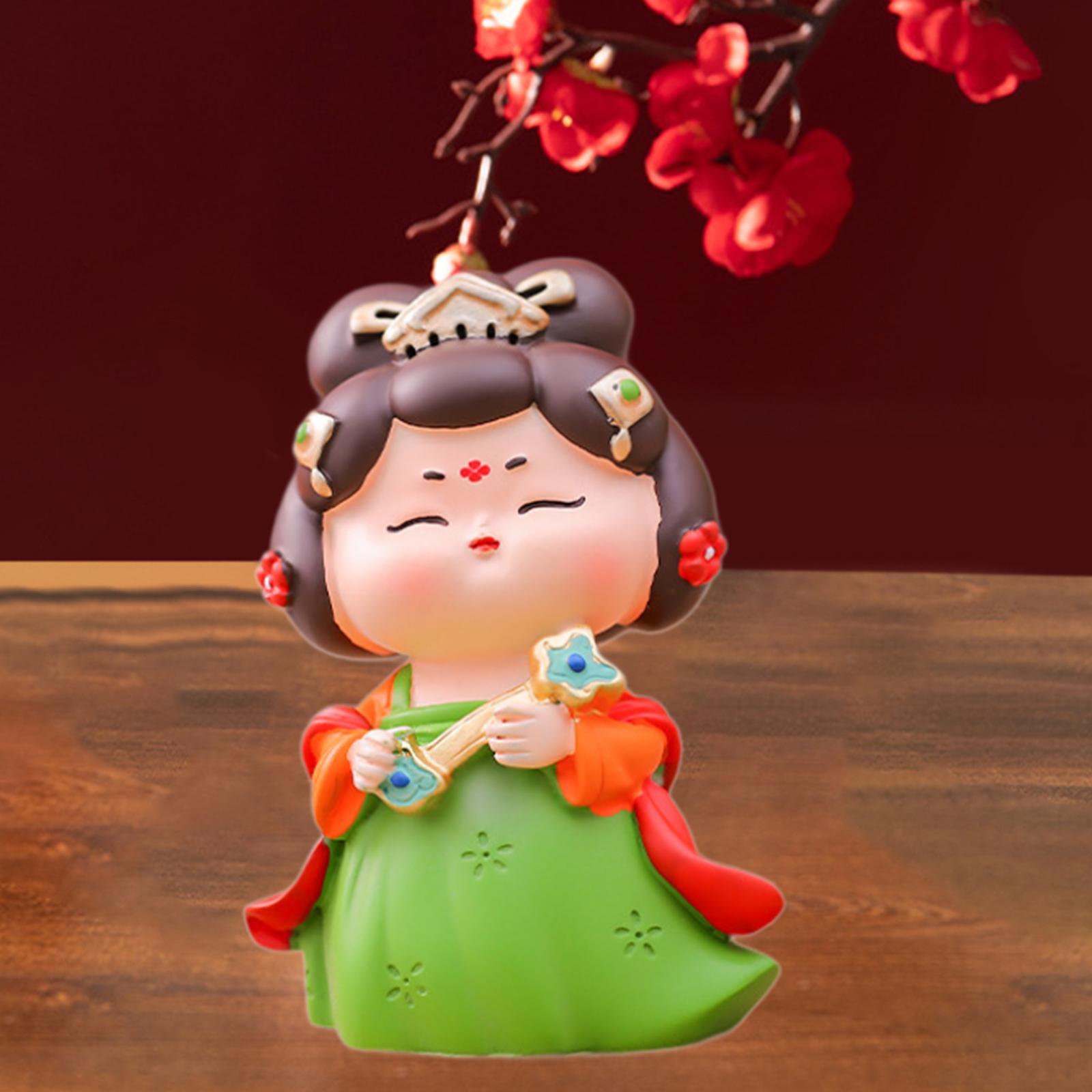 Fancyes Chinese Tang Girl Figurine Doll Handicraft 3x2.8x4.4inch ...