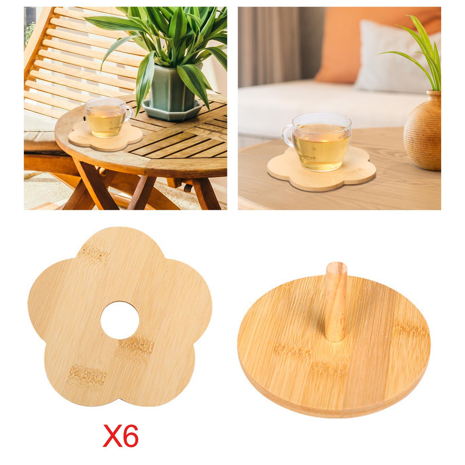 Fancyes Coffee Table Coasters with Holder Heat Insulating Mats AntiSlip ...