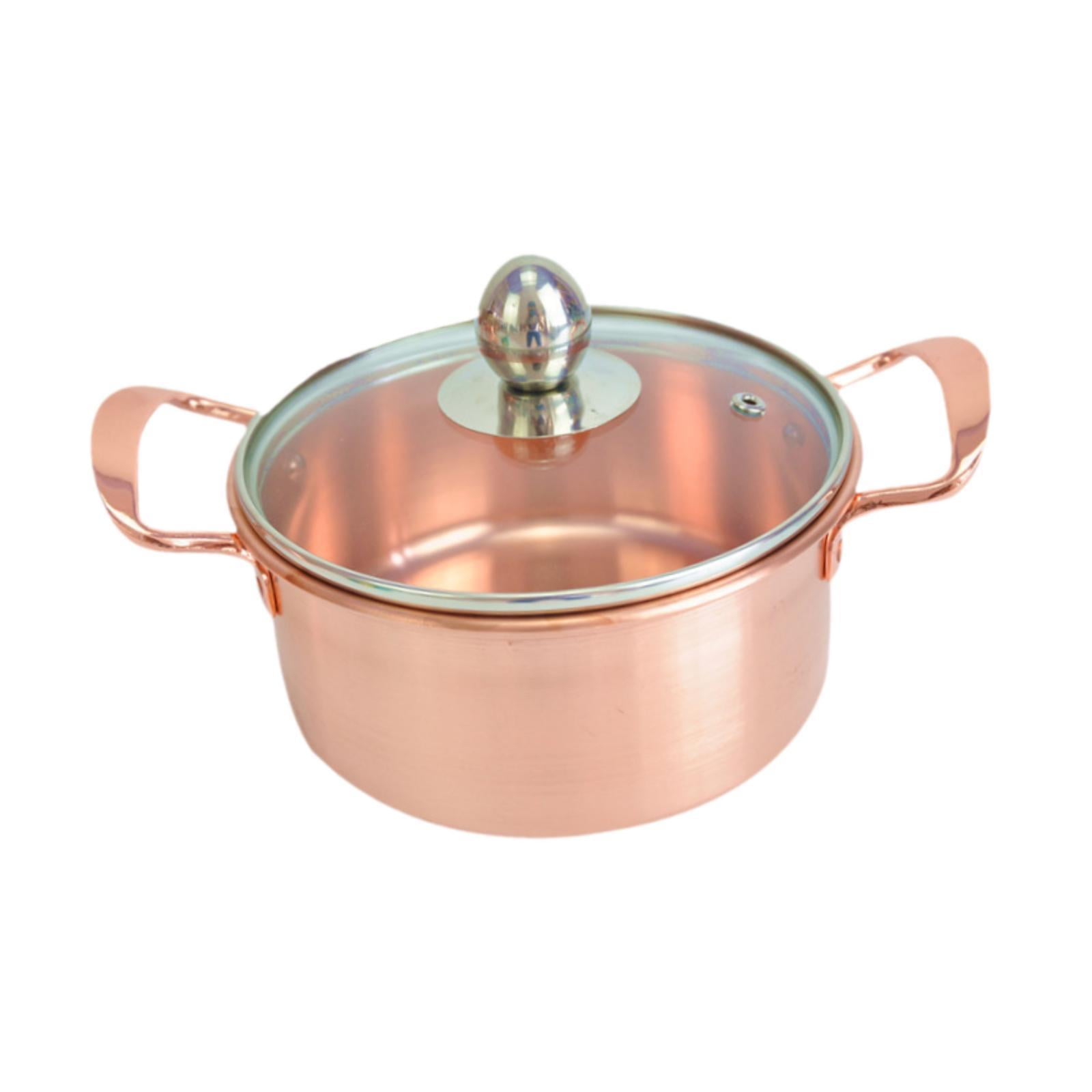 Fancyes Copper Pot Copper Hot Pot Double Handle 6.3inch Soup Pot ...