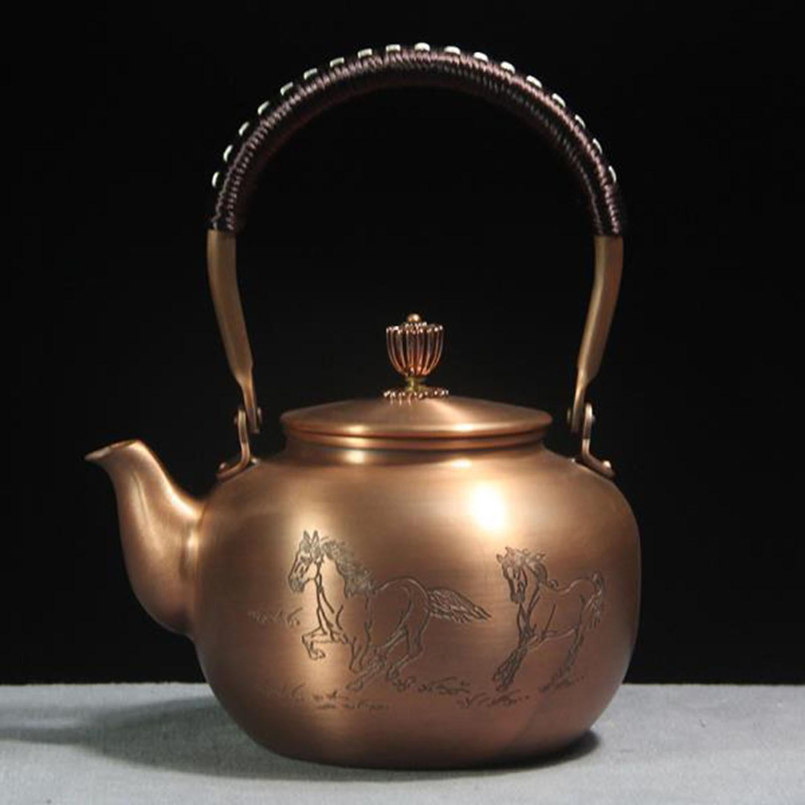 Fancyes Copper Teapot Boiling Water Pot Retro Handmade Kung Fu Teapot ...