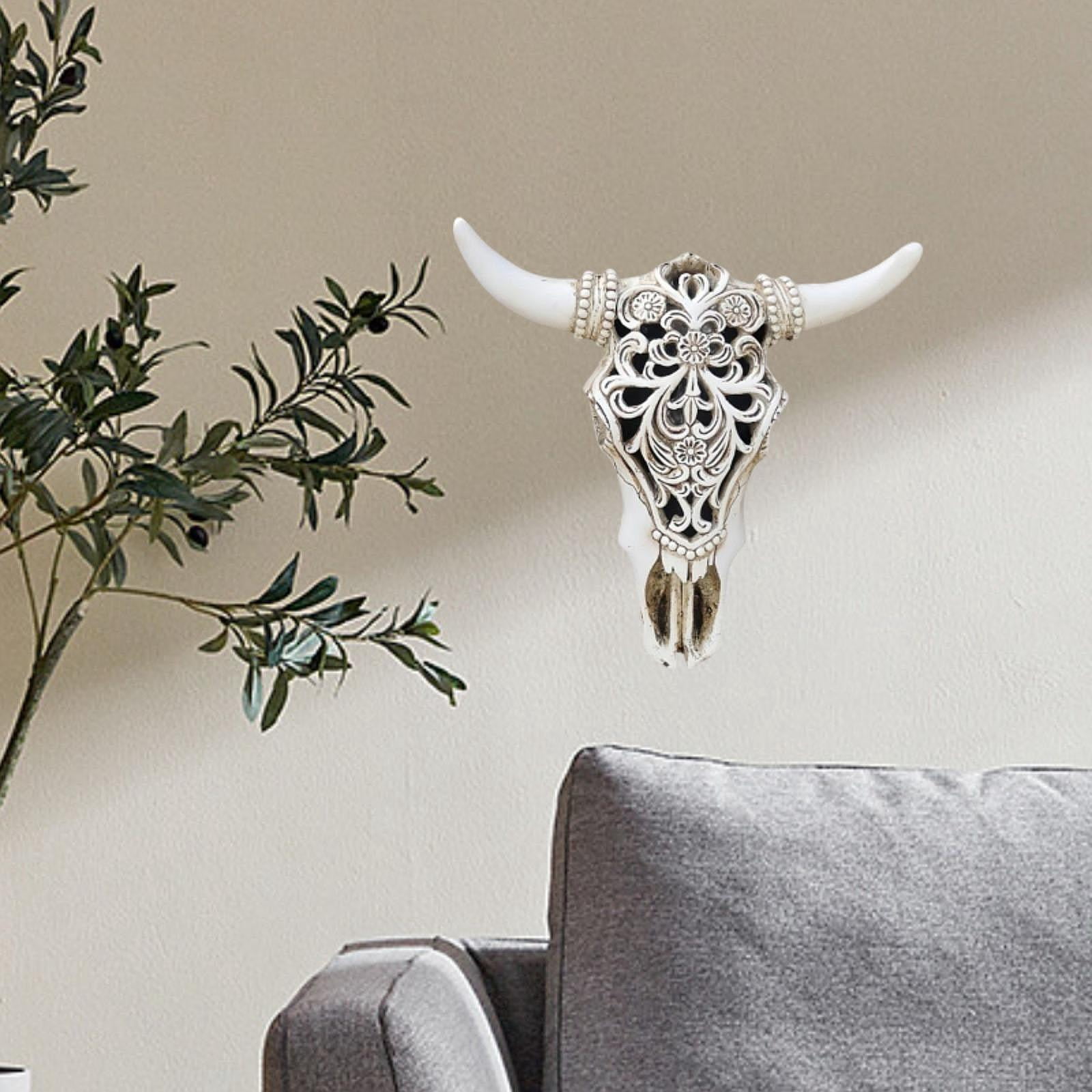 Fancyes Cow Head Wall Decor Bull Head Sculpture to Use Wall Ornament ...
