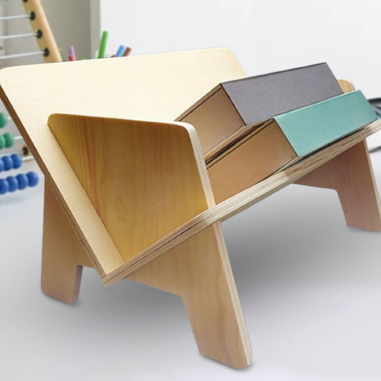 Fancyes Desktop Bookshelf Organizer Wooden Tabletop Bookshelf Modern ...