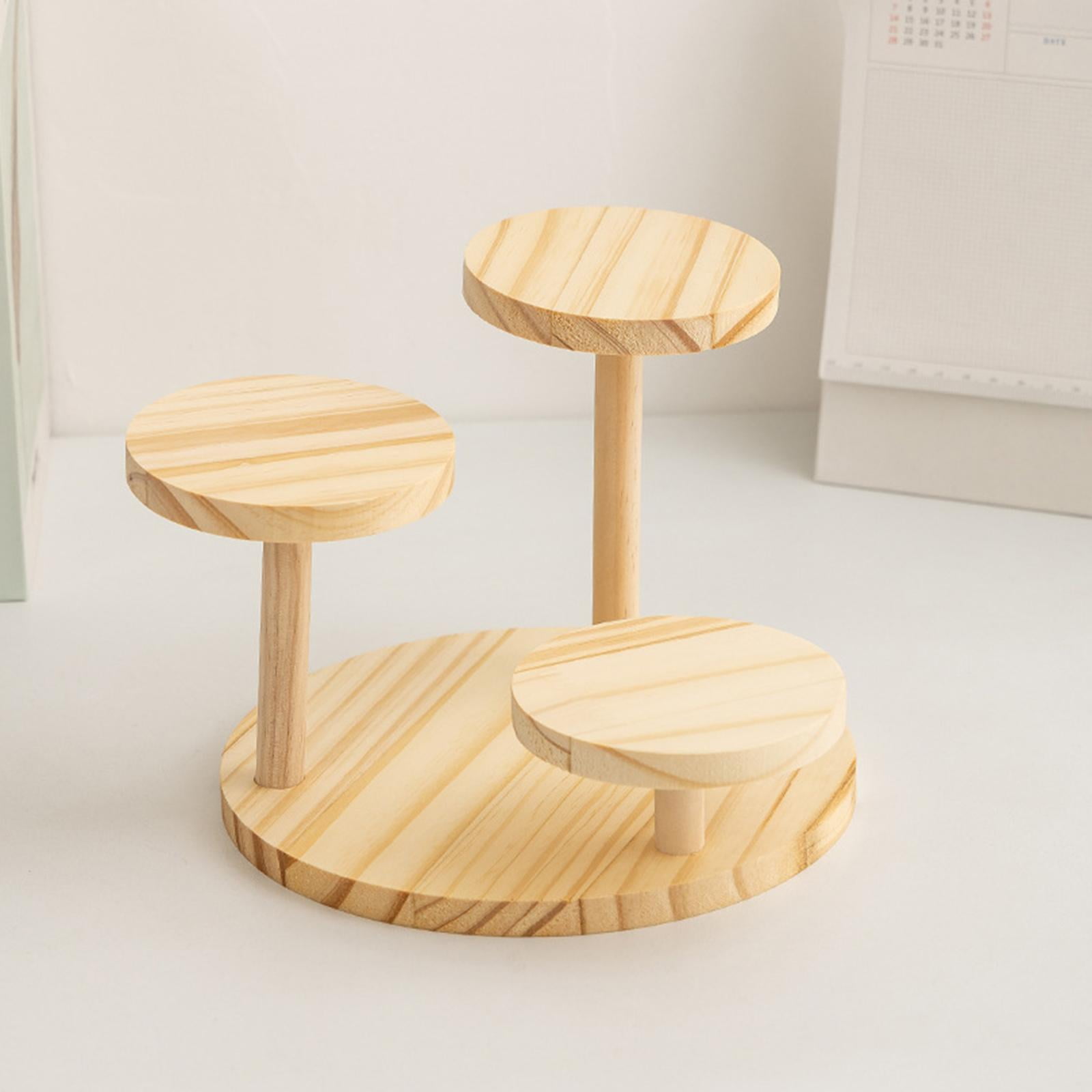 Fancyes Display Stand Tiered Decoration Wood Riser for Mini Doll ...