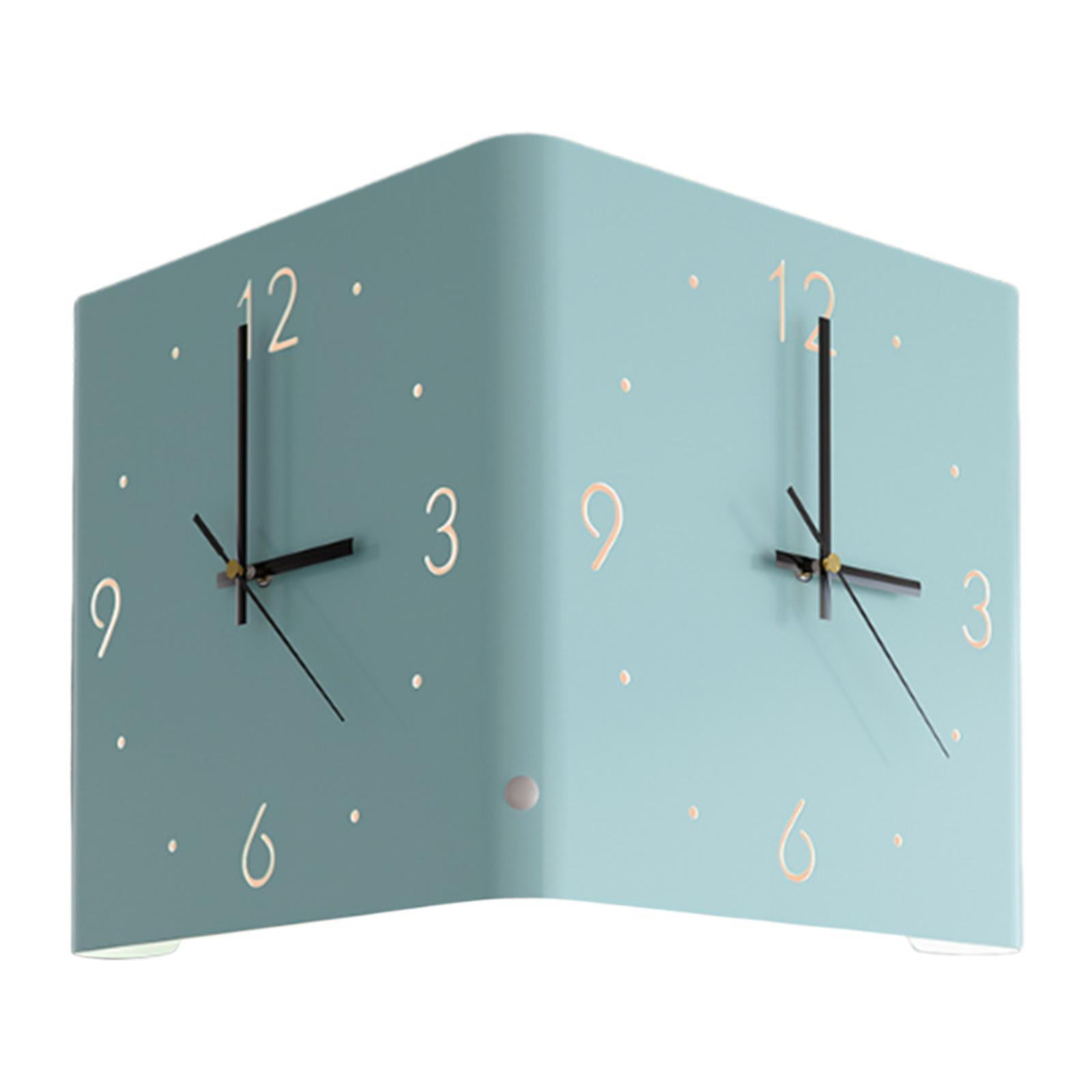 Fancyes Double Sided Corner Clock with Light Gifts Quiet Decoration ...