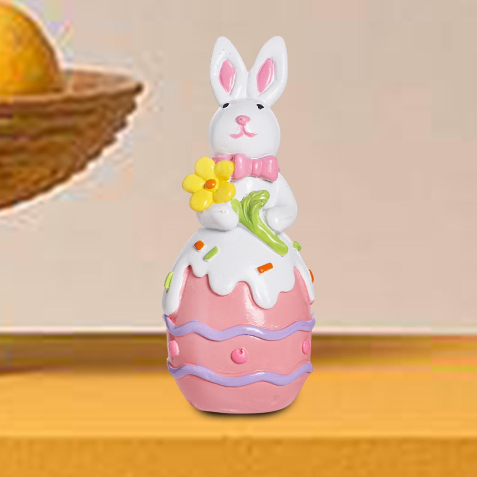 Fancyes Easter Bunny Statue Sculpture Crafts Artwork Animal Figurine ...