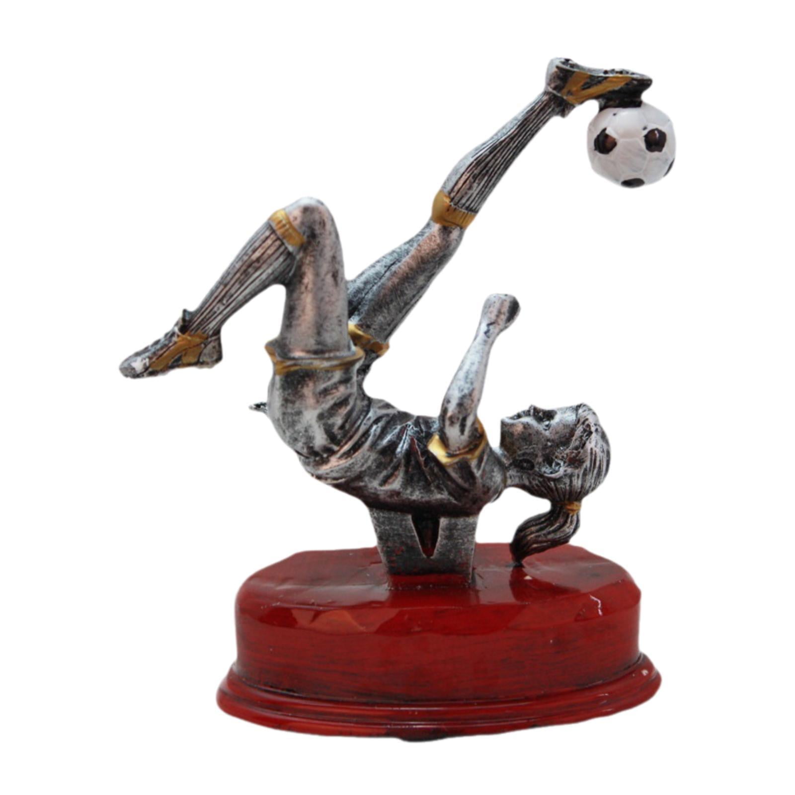 Fancyes Female Soccer Player Statue Desktop Ornament Tabletop ...