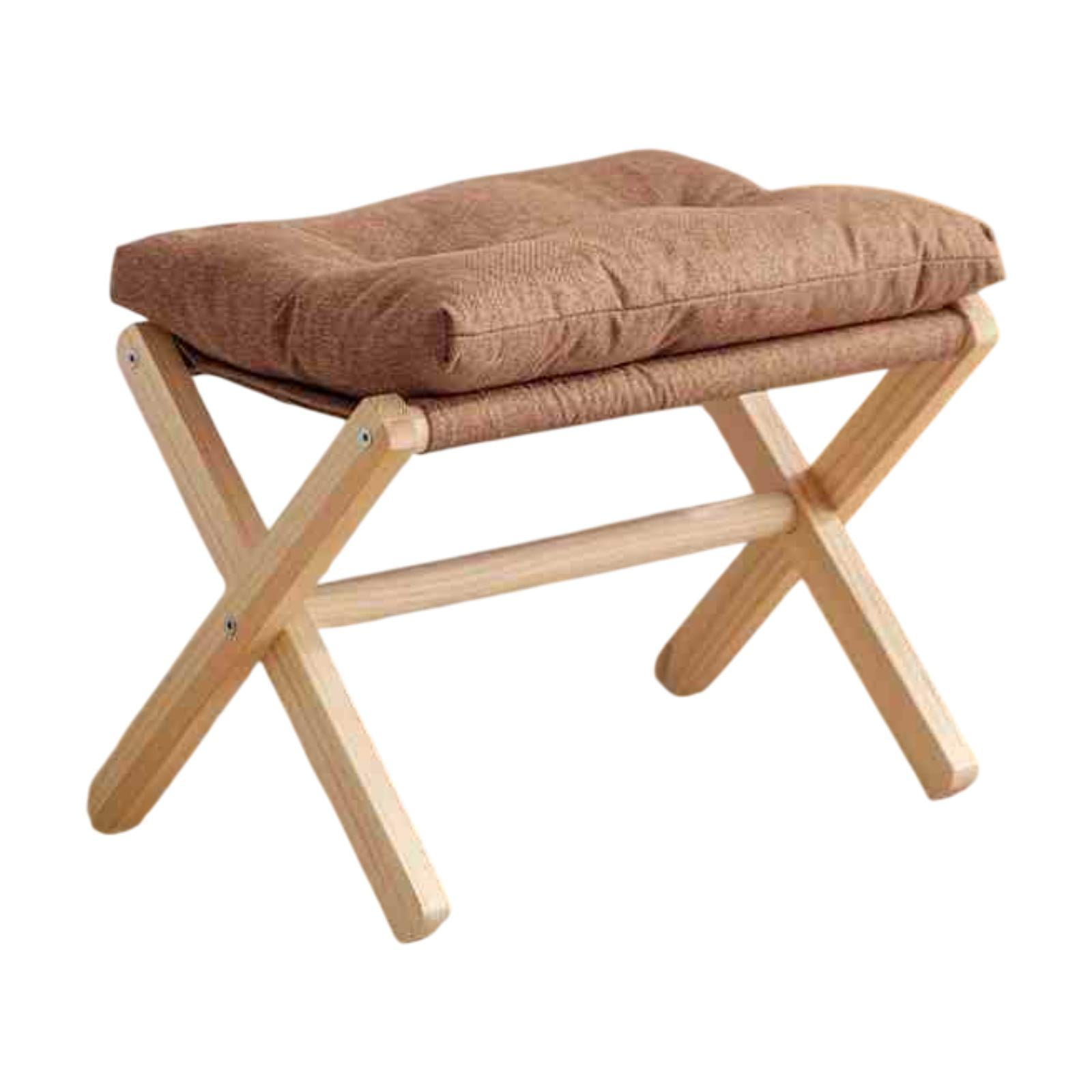 Fancyes Footstool Accent Ottoman Seat Chair Step Stool Folding ...