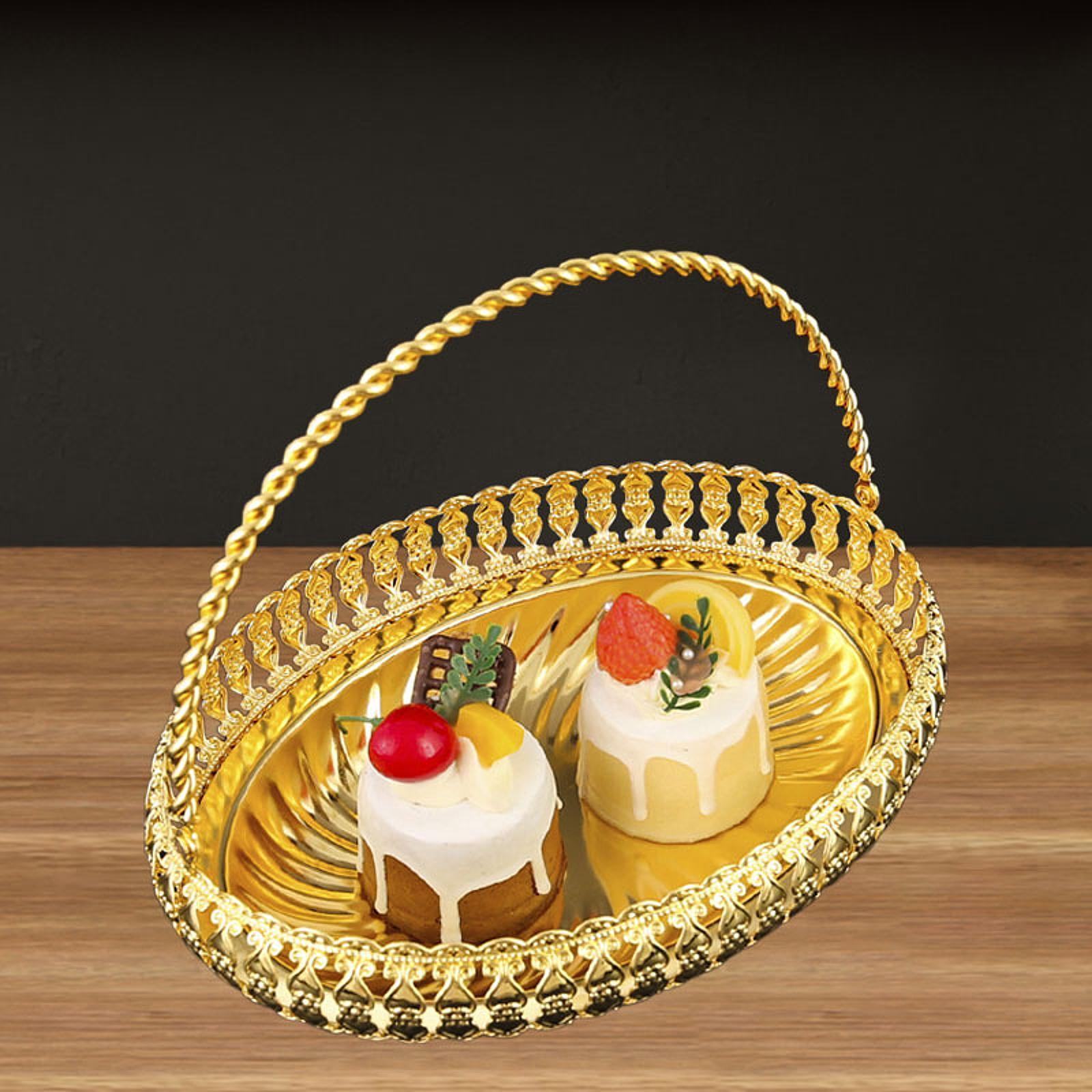 Fancyes Fruit Basket Bowl Fruit Tray Decorative Golden Fruit Bowl for ...