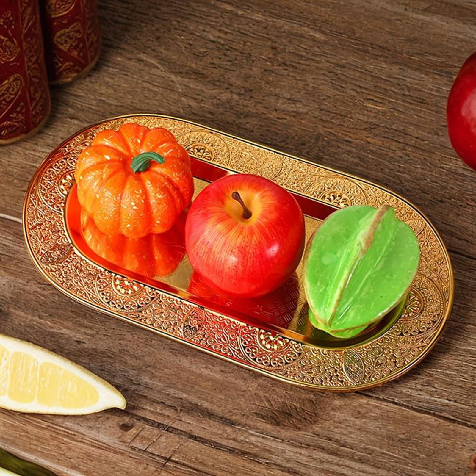 Fancyes Gold Decorative Tray Cake Dessert Tray Fruit Plate Cosmetics ...