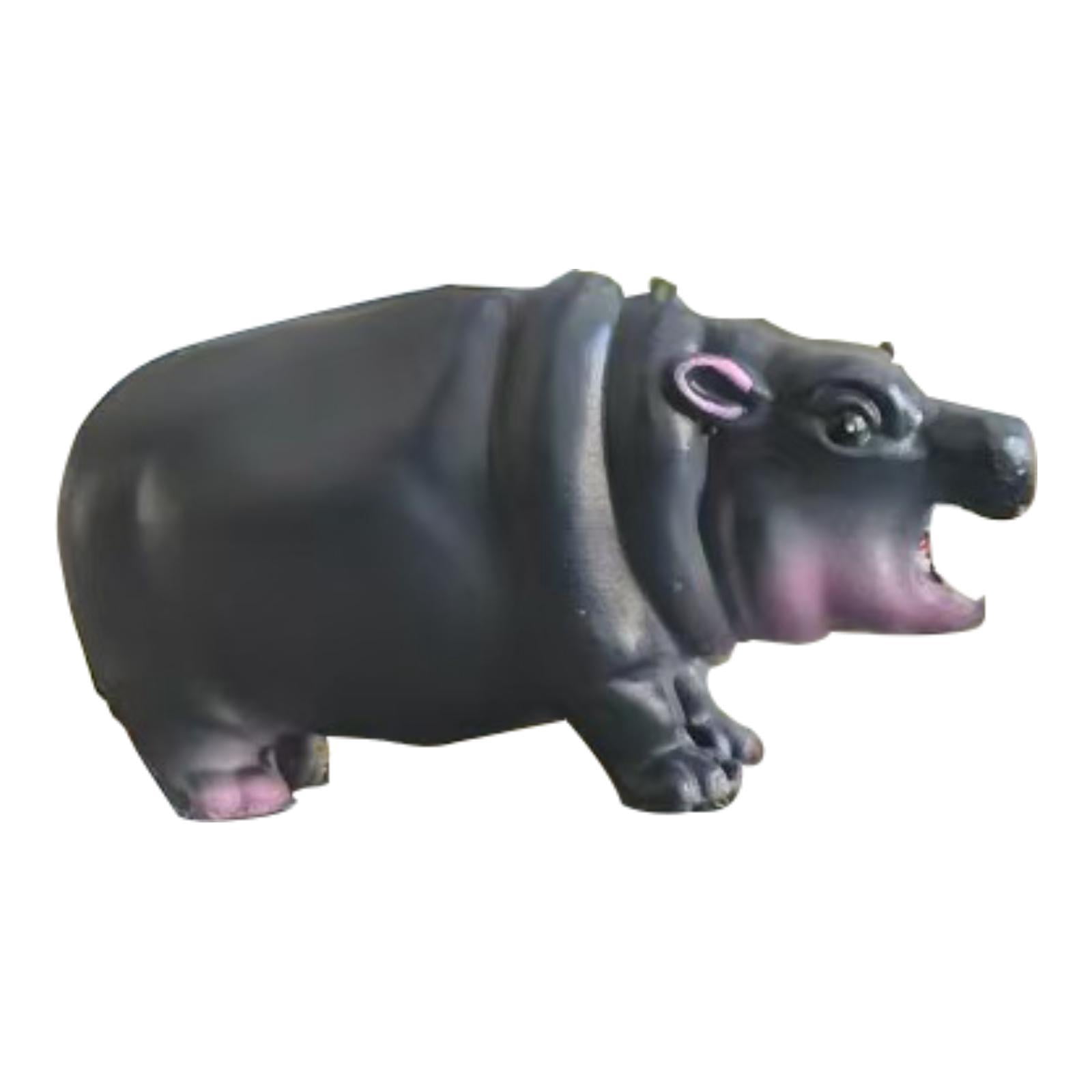 Fancyes Hippo Statue Animal Sculpture Home Decor Resin Ornament ...