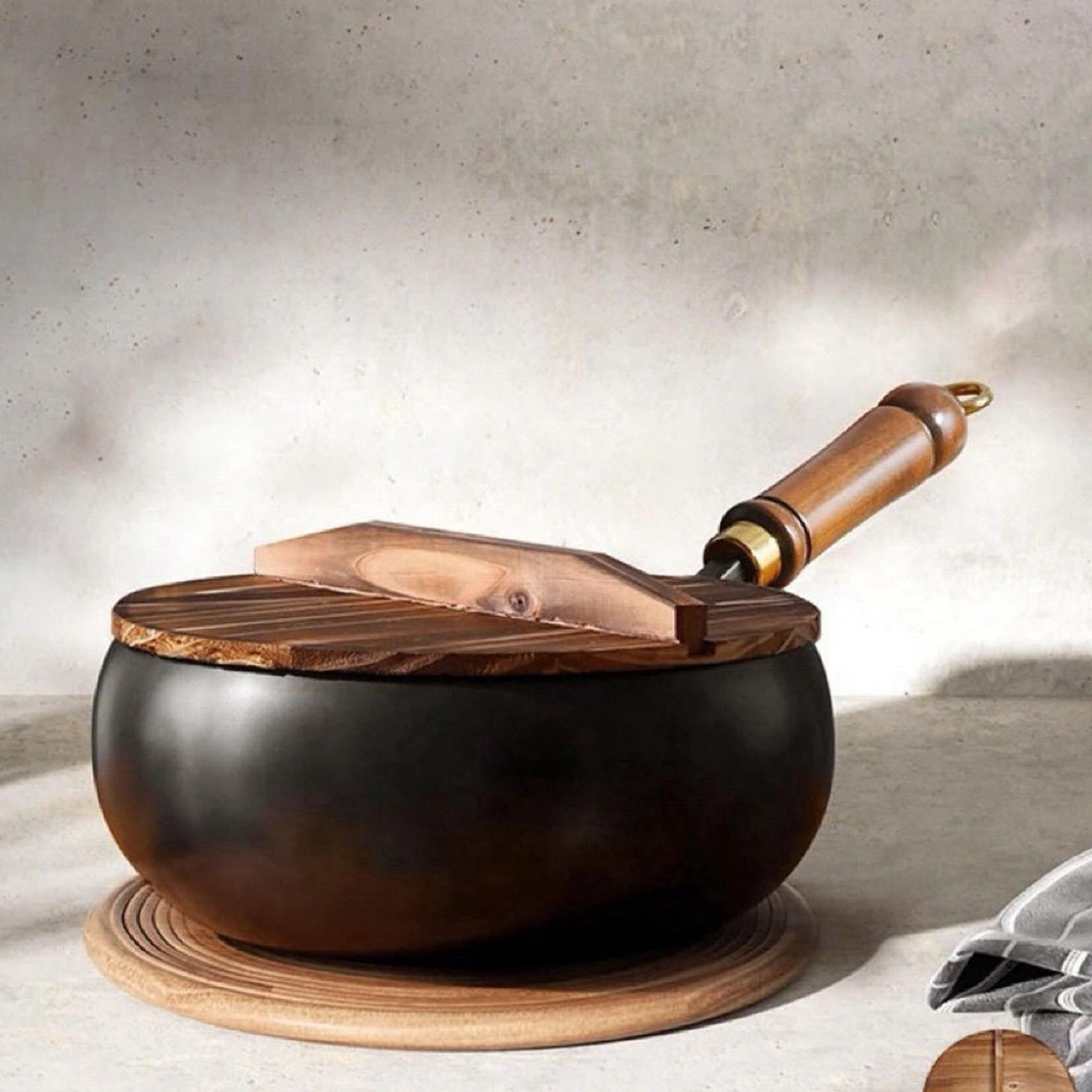 Fancyes Iron-Wok, Chinese Cooking Wok, Wooden Handle, No Coating, Hand ...