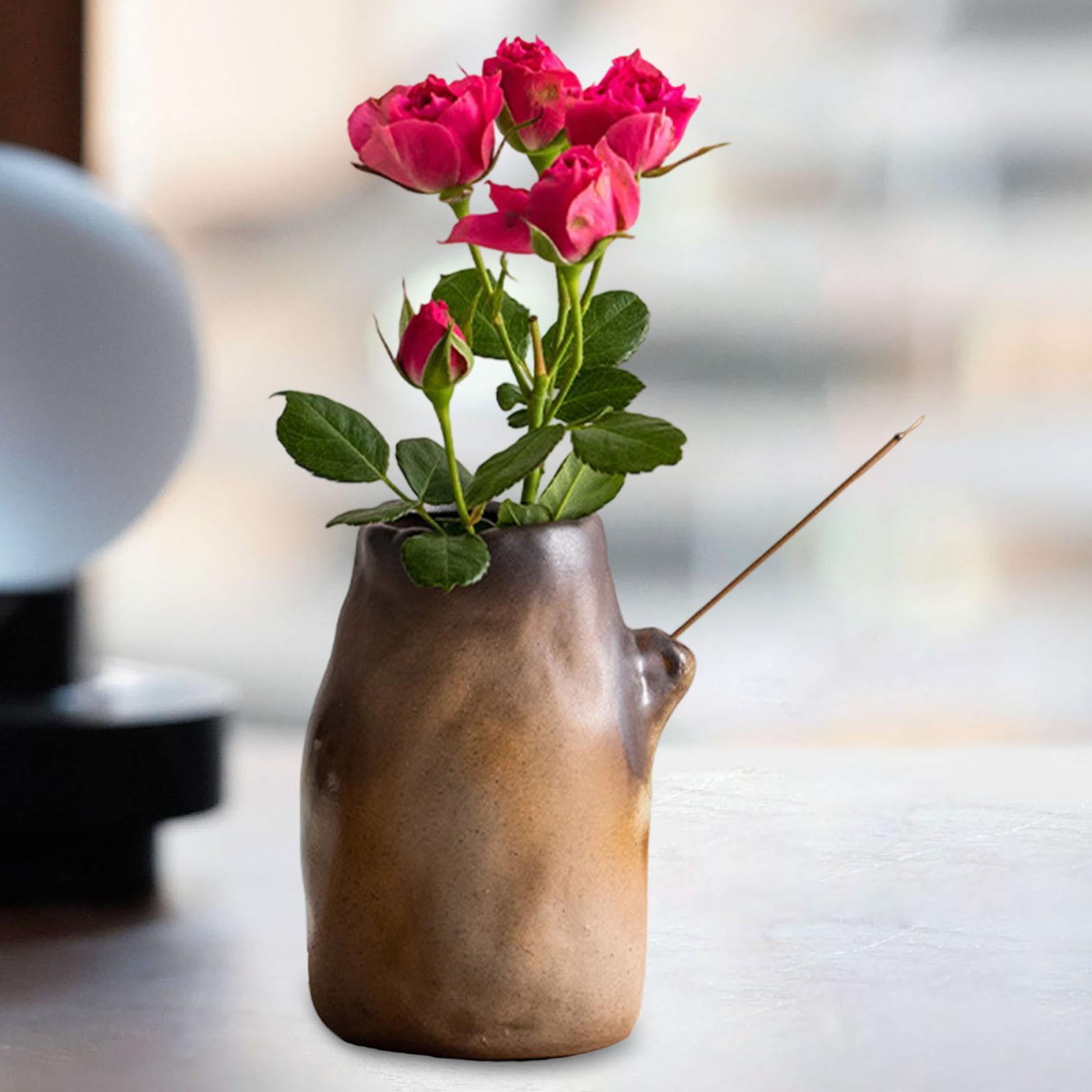 Fancyes Irregular Ceramic Vase Pot Multipurpose Tabletop Decoration for ...