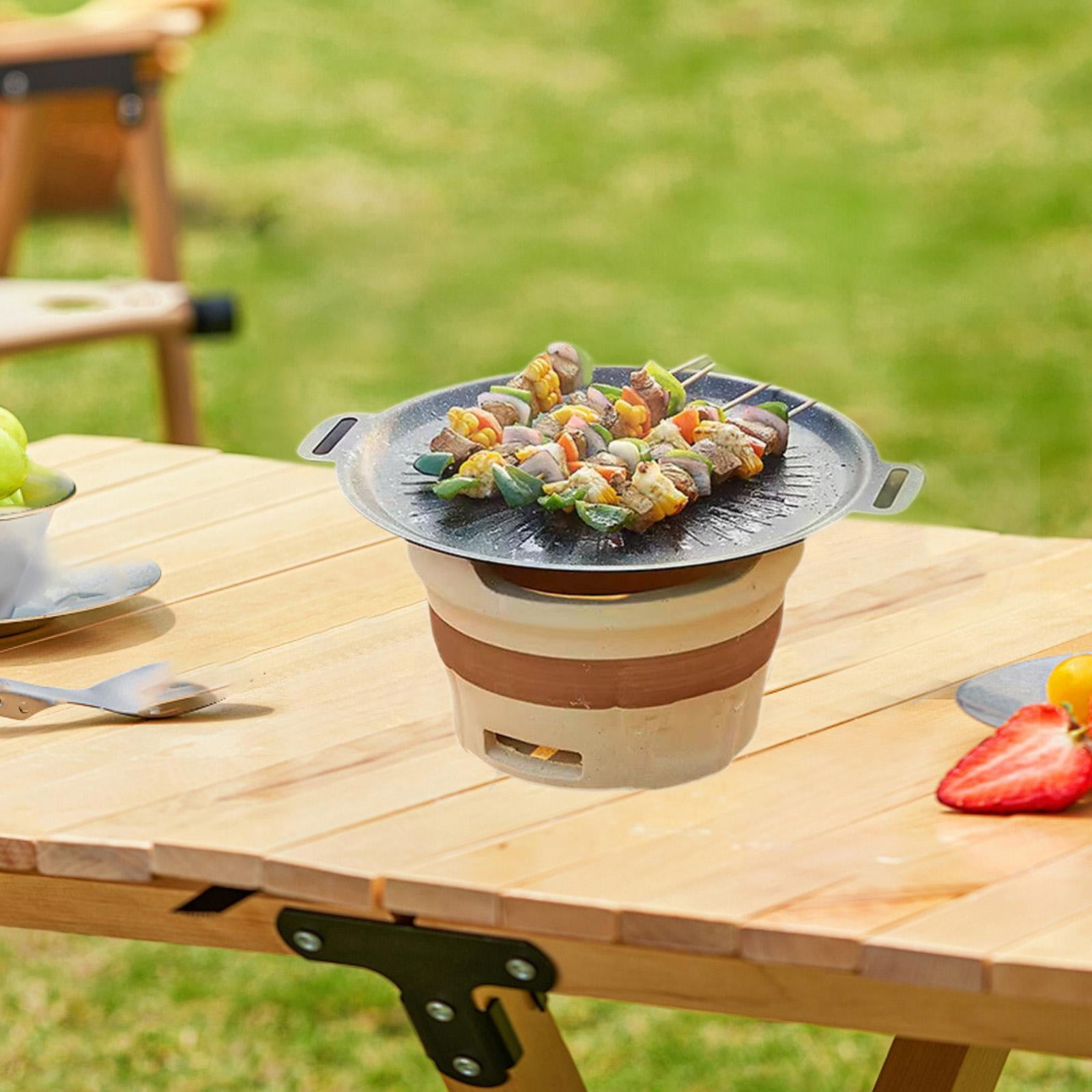 Fancyes Korean BBQ Pan Barbecue Grill Portable Teppanyaki Pan Outdoor ...