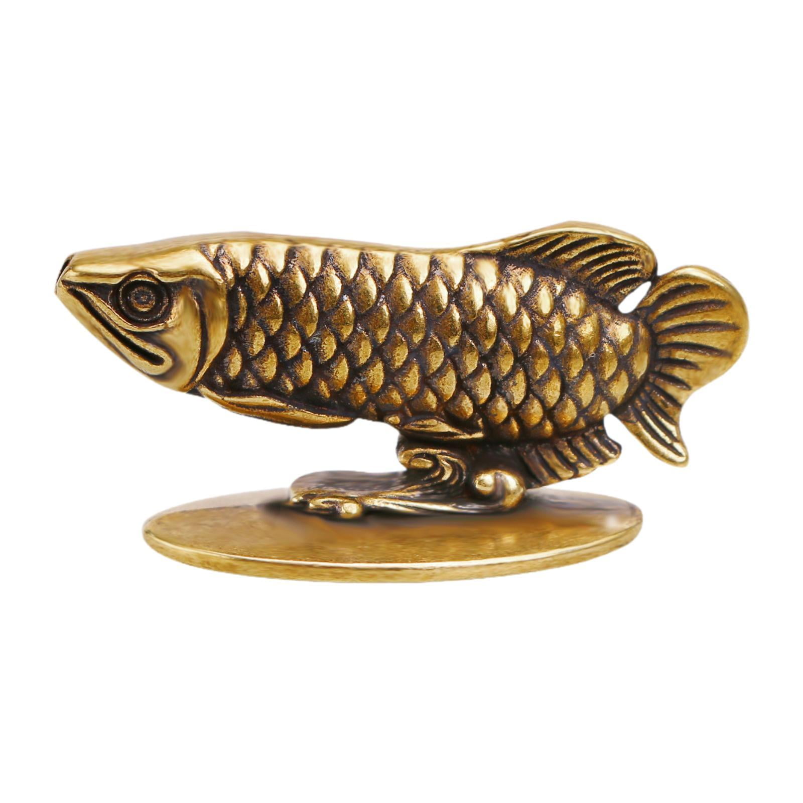 Fancyes Mini Arowana Statue Tabletop Ornament Pane Sticker Hooked Sweet ...