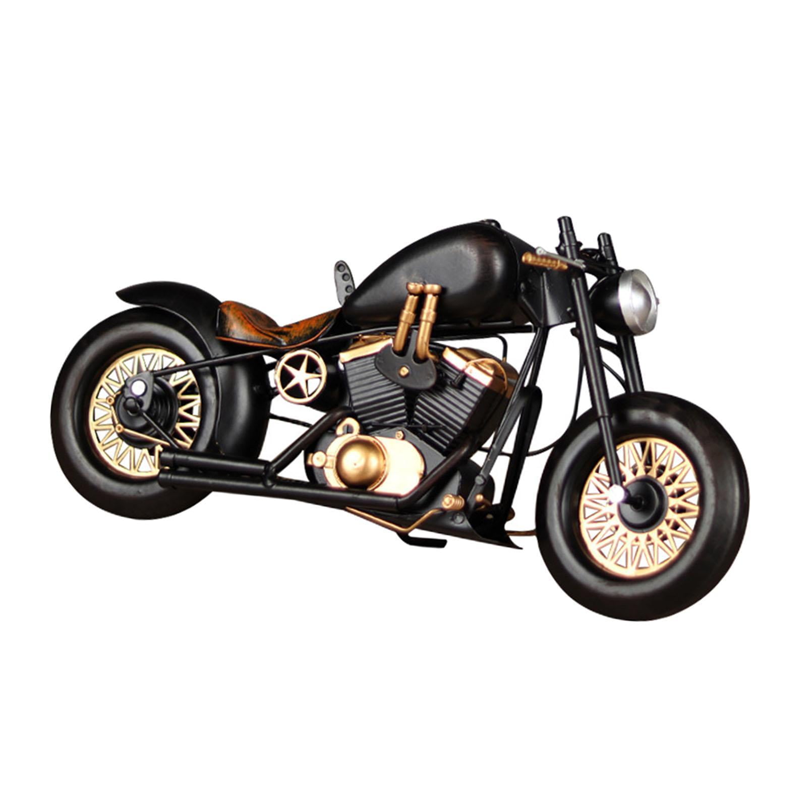 Fancyes Motorcycle Statue Iron Figurine Gift Black Decorative Tabletop ...