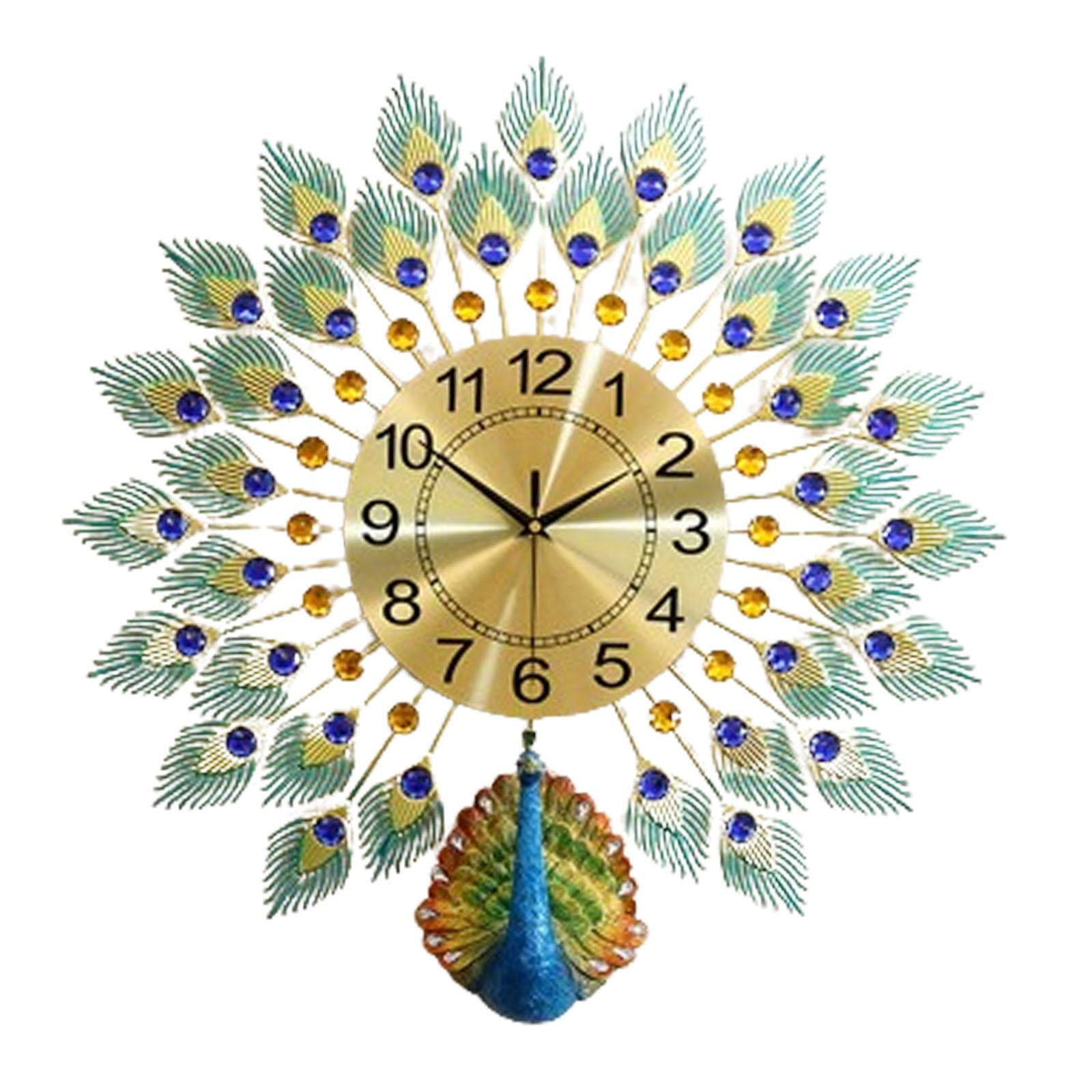 Fancyes Peacock Wall Clock, Clock, Fashion Silent Wall Clock ...