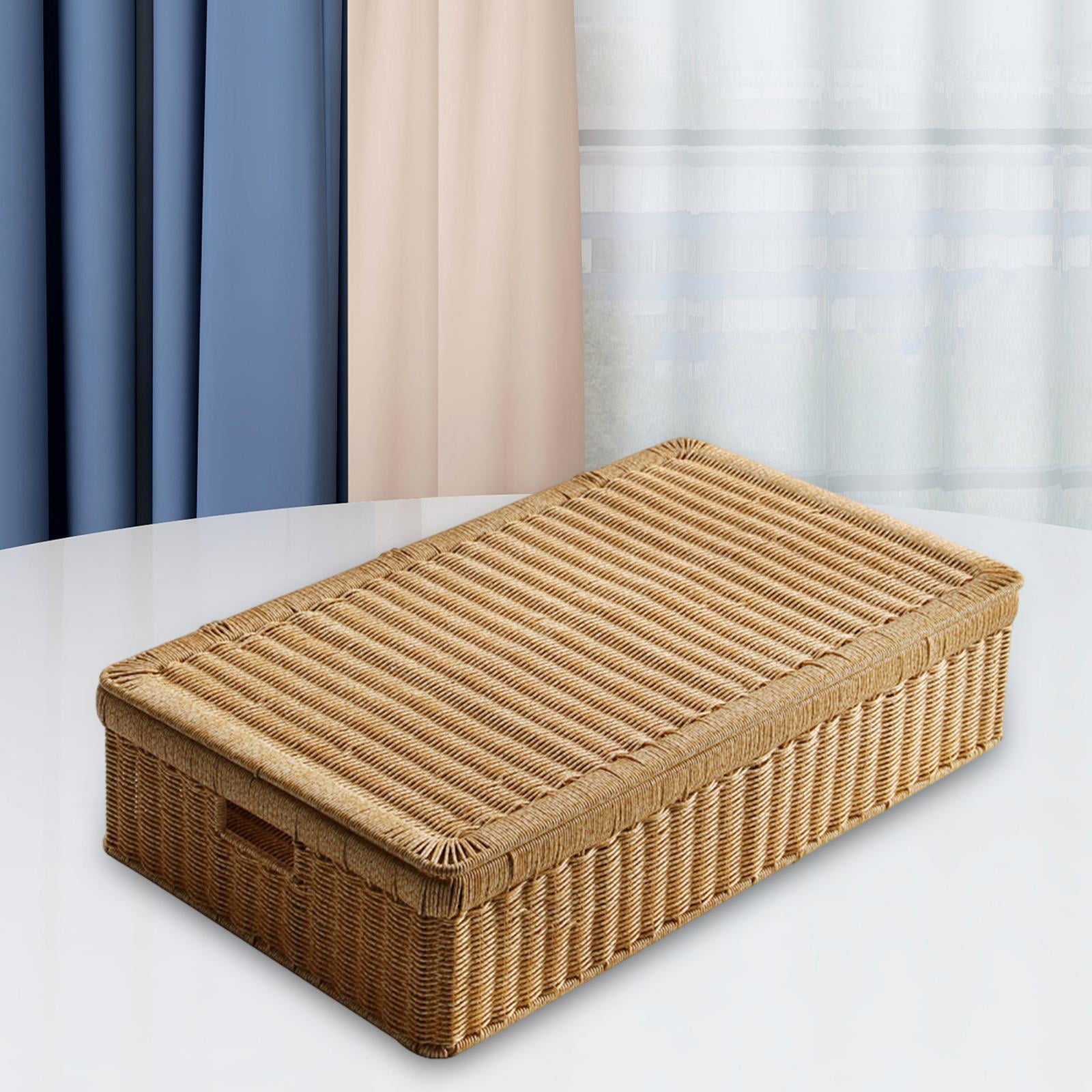 Fancyes Rattan under Bed Storage Box, Storage Container with Lid, Space ...