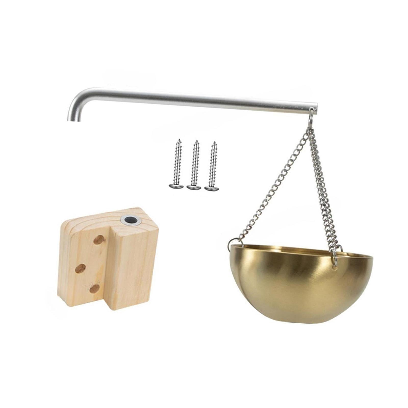 Fancyes Sauna Oil Cup with Wood Plate and Screw Easy to Install Wall ...