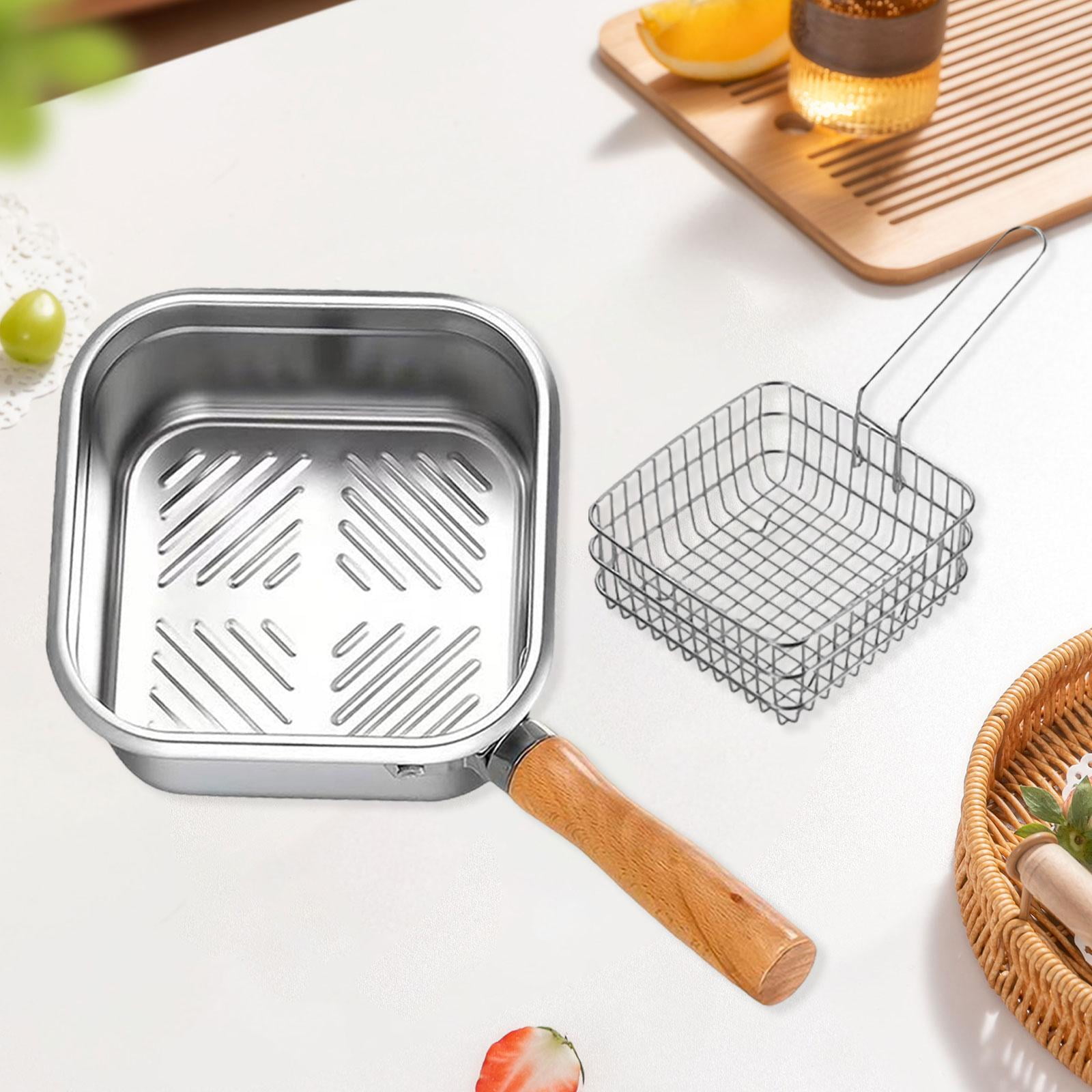 Fancyes Small Deep Fryer Pot Stainless Steel Cooking Pot for Chips ...