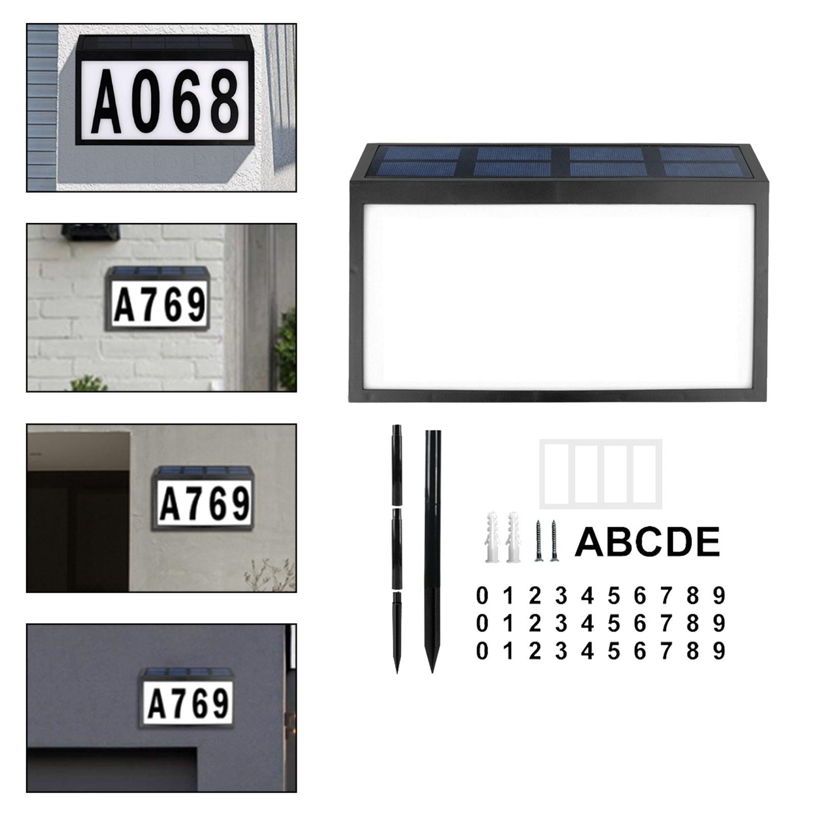Fancyes Solar Power Address Sign for Outside Solar Powered Decorative ...