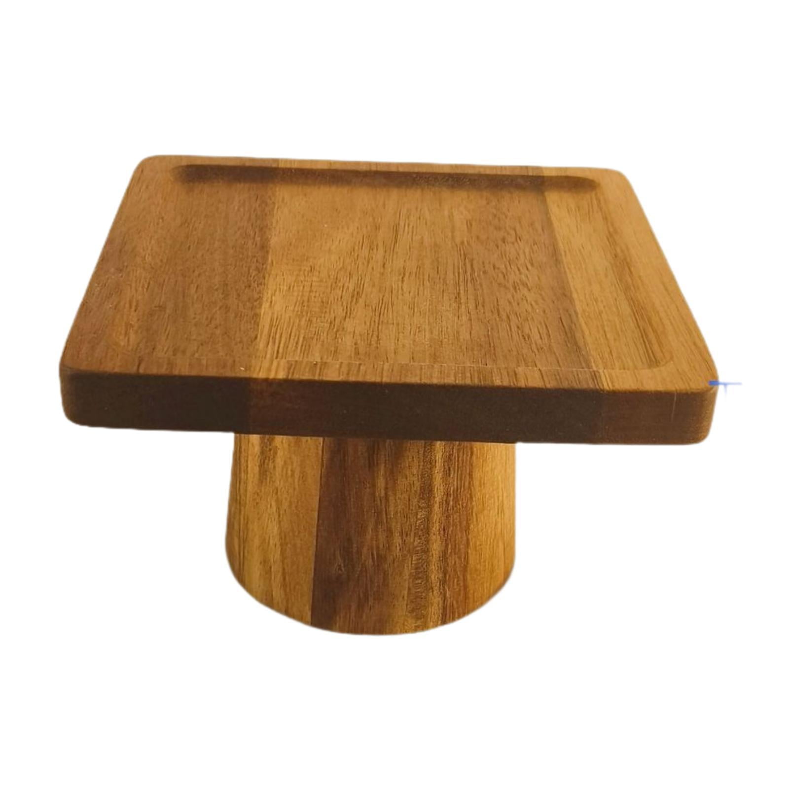 Fancyes Square Wood Cake Display Stand Cake Plate for Muffins, Pastries ...