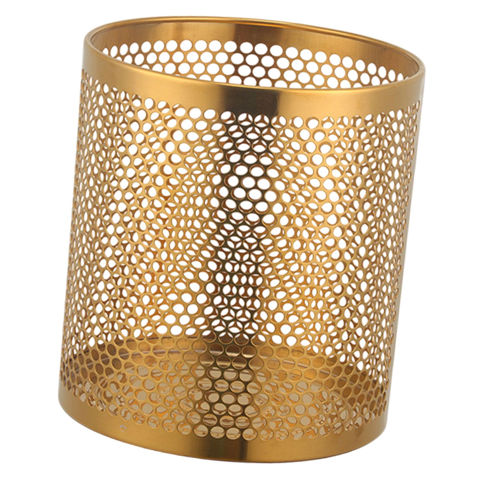 Fancyes Stainless Steel Trash Can Hollow Wastebasket for Apartment ...