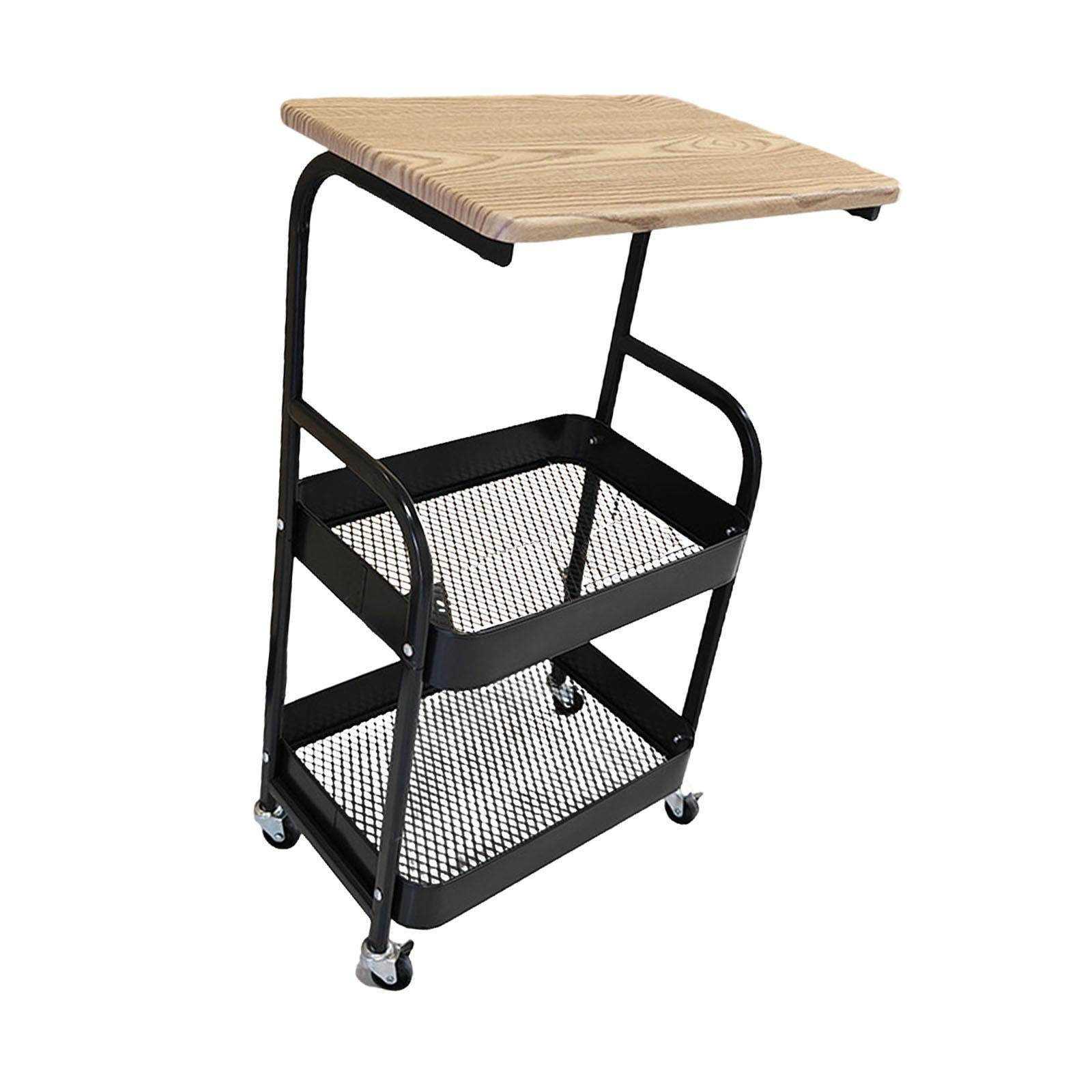 Fancyes Storage Cart 3 Tier Slim Storage Cart Metal Frame Unit Rolling ...