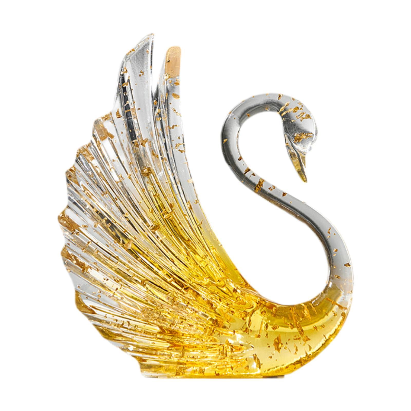 Fancyes Swan Statue Figure Harz Geese Sculpture Elegant Oramen Cake ...
