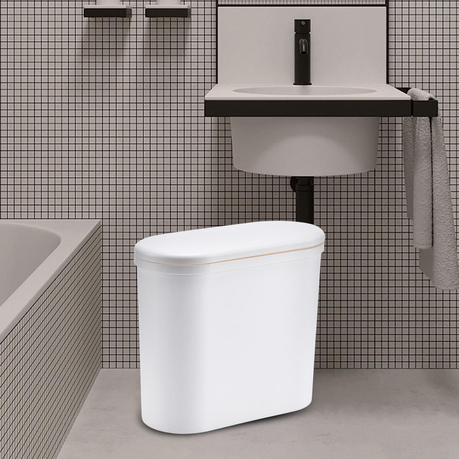 Fancyes Trash Trash Bin with Press Type Lid Wastebasket Narrow Garbage ...