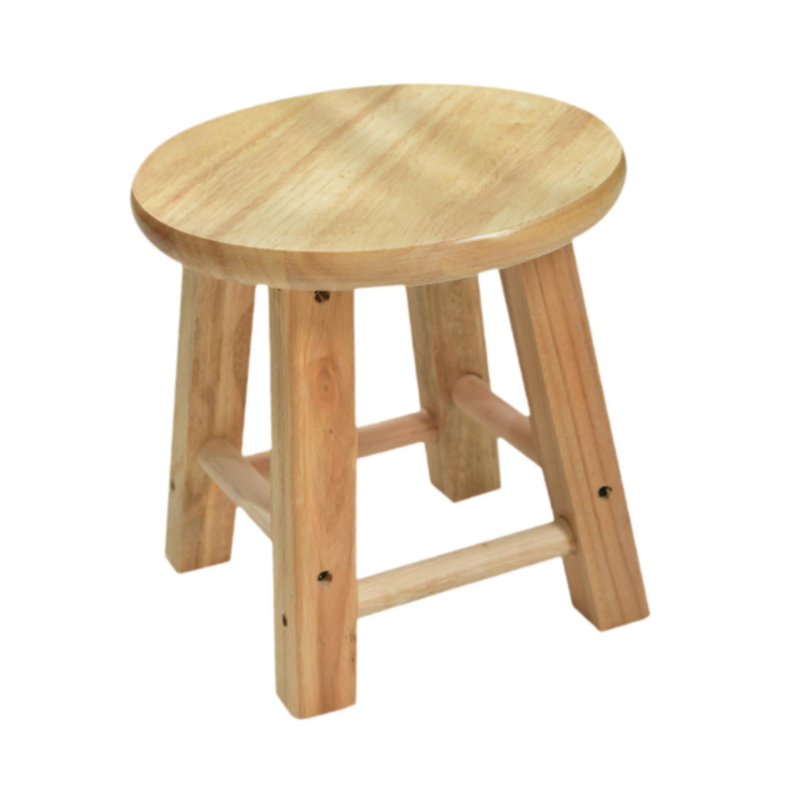 Fancyes Wood Stool Round Wooden Stool Comfortable Leisure Stool ...