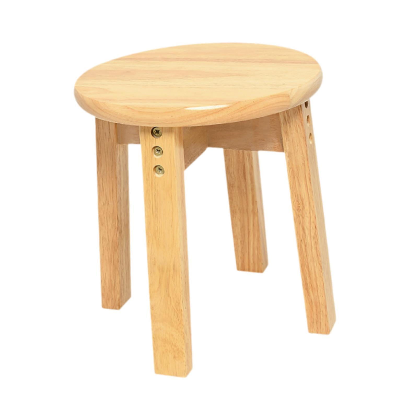 Fancyes Wood Stool Round Wooden Stool Comfortable Leisure Stool ...