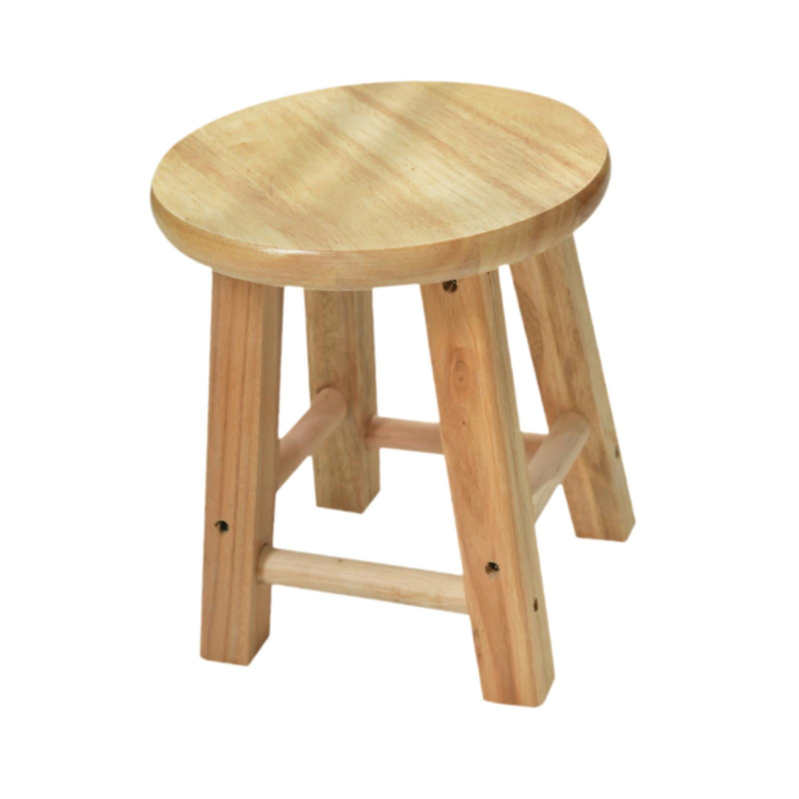 Fancyes Wood Stool Round Wooden Stool Comfortable Leisure Stool ...