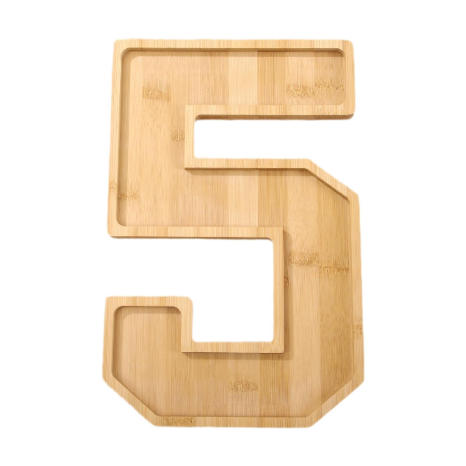 Fancyes Wooden Number Serving Tray Board Box Serving Platter Food Plate ...