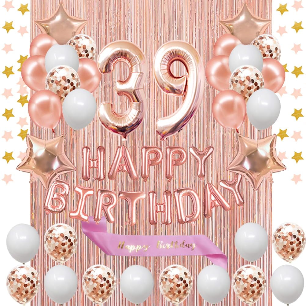 Fancypartyshop 39th Birthday Decorations - Rose ZLK1 Gold Happy ...