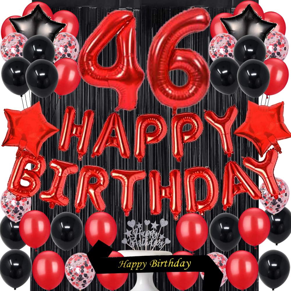 Fancypartyshop 46TH Birthday Party OIF8 Decorations Supplies Red Black ...