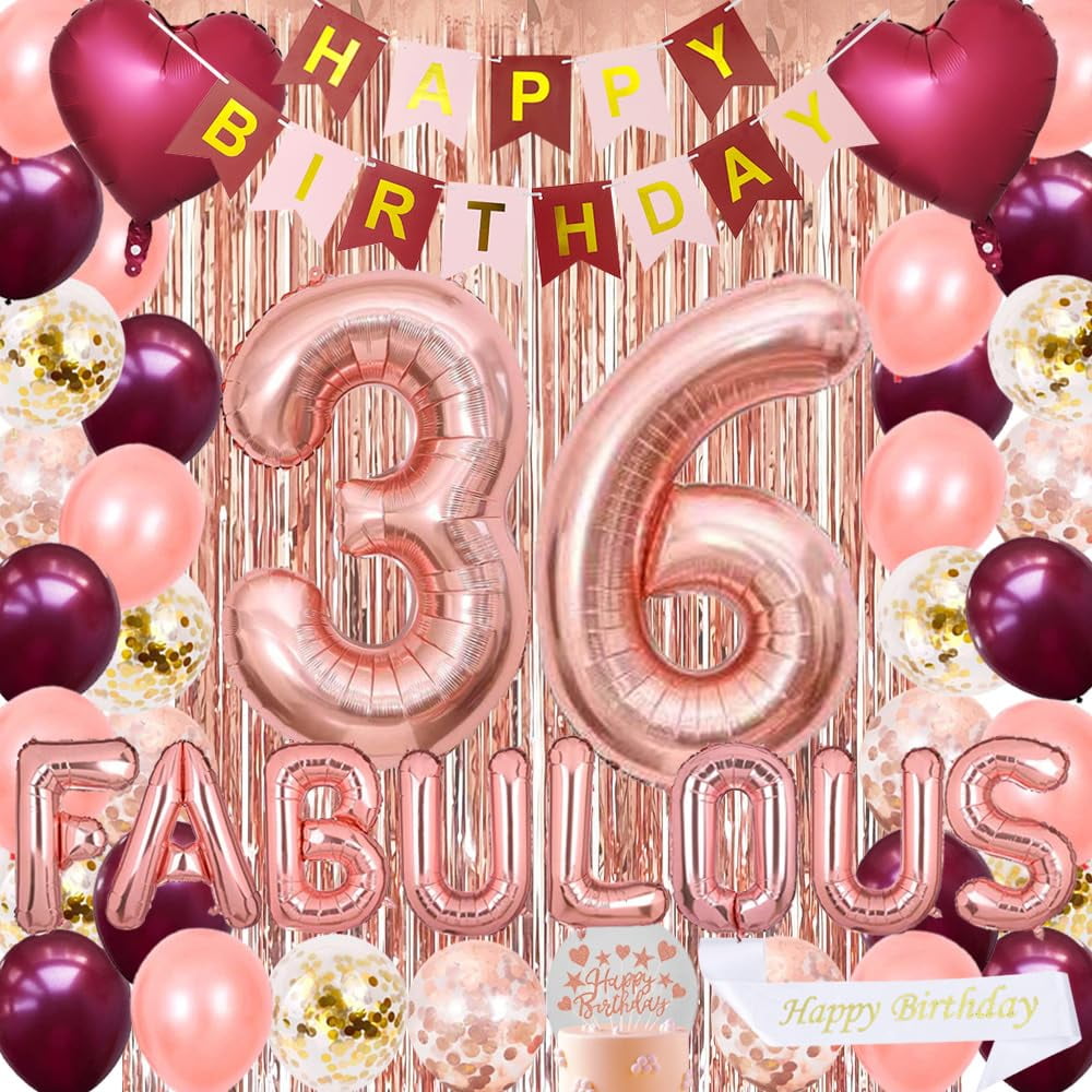 Fancypartyshop Fancy 36THTRDN Birthday Decorations Supplies For Girls ...
