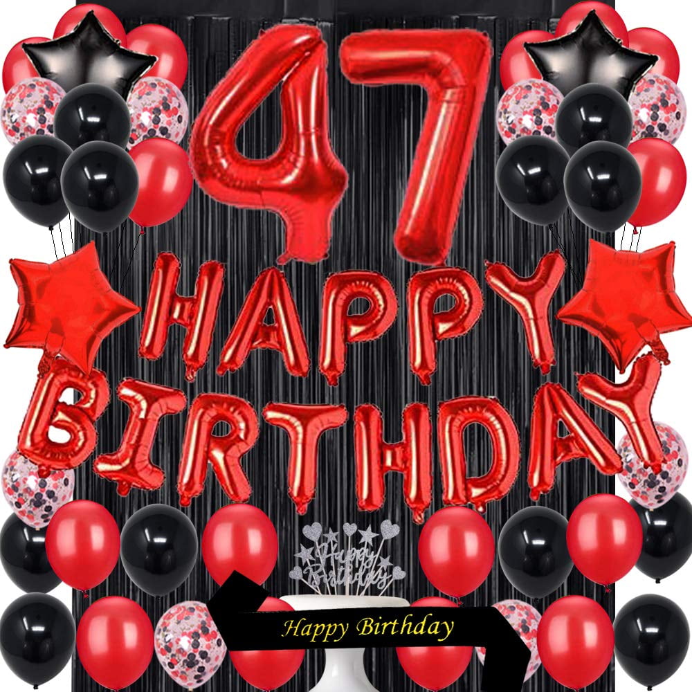 Fancypartyshop Fancy 41ST Birthday Party Decorations Supplies Red Black ...