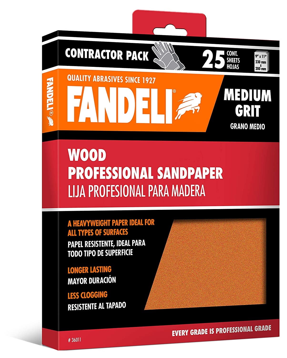 Fandeli ,Wood Sanding Paper , Medium Grit , 25 Sheets of 9'' x 11 ...