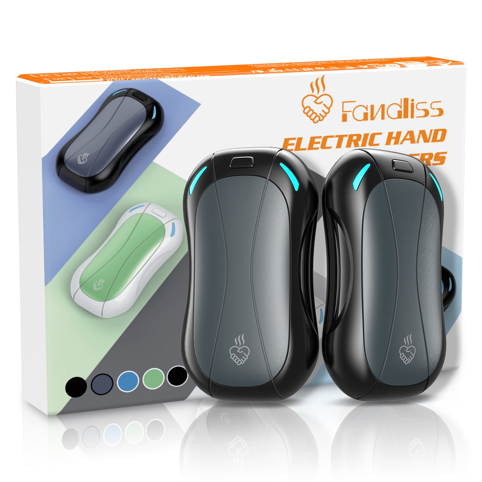 Fandliss 2-Pack Rechargeable Hand Warmers - Stylish Design, Hand ...