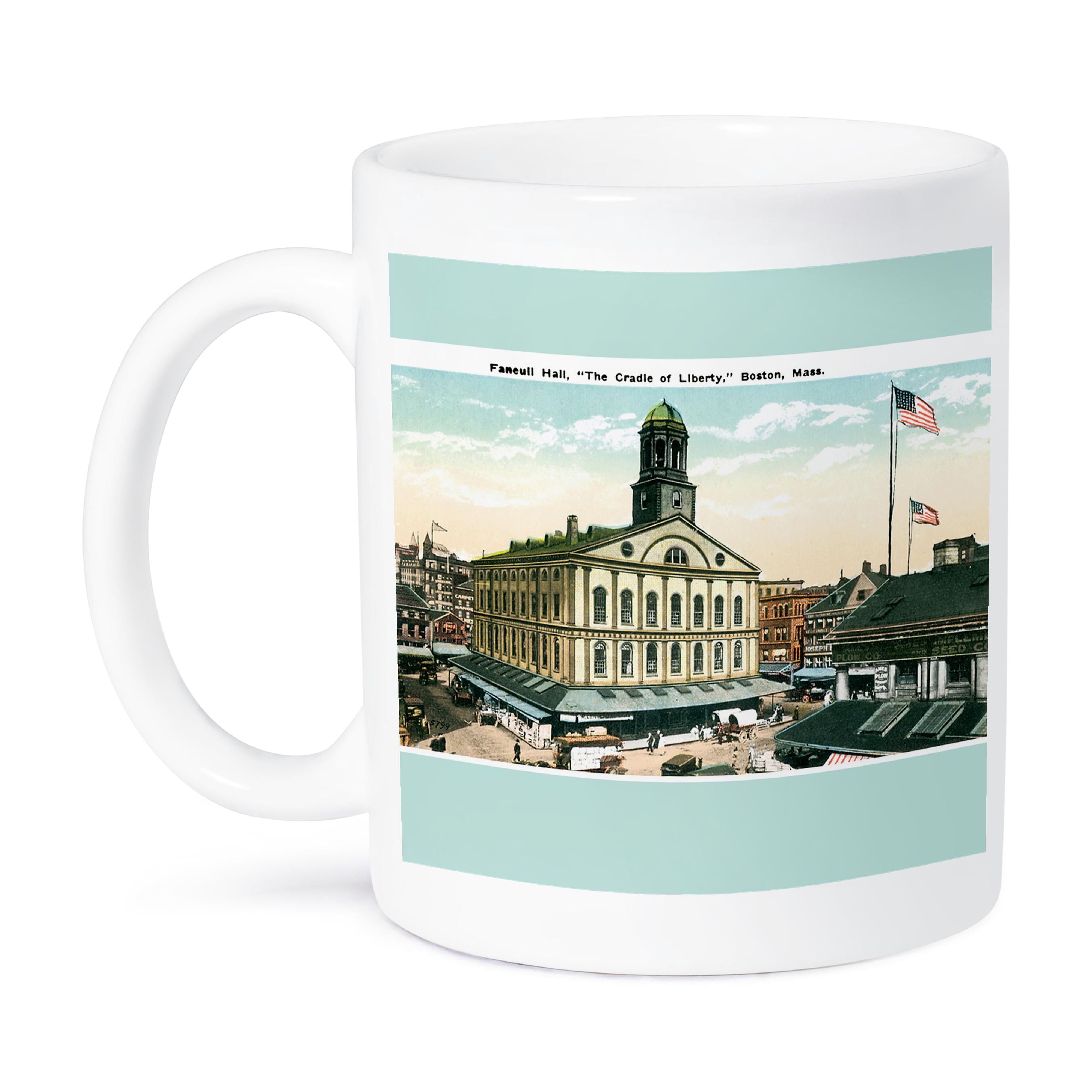 3dRose, Faneull Hall, The Cradle of Liberty Boston Street Scene, 11oz ...
