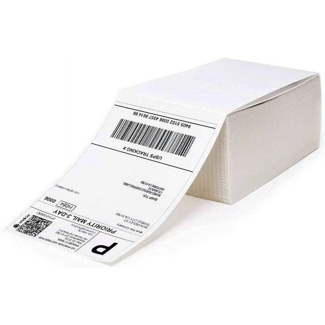 Fanfold 4 x 6 Direct Thermal Shipping Labels with Perforations, 1000 Labels, Permanent Adhesive ...