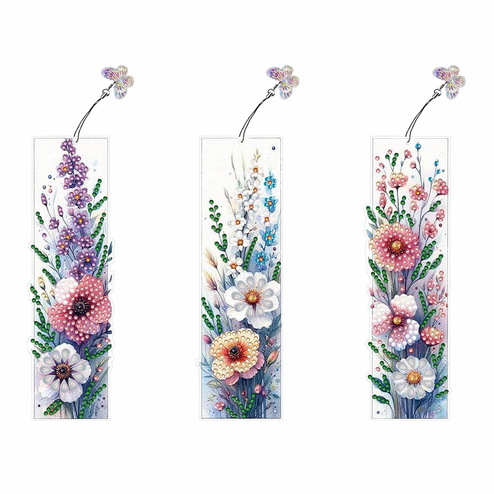 FangYYuan 3Pcs 5D Diamond Painting Bookmarks, DIY Bookmarks Diamond Art ...