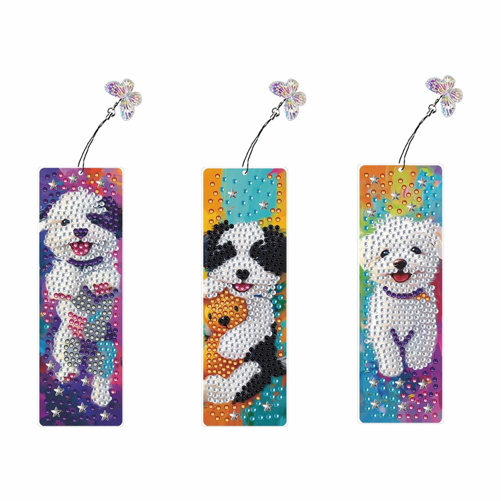 FangYYuan 3Pcs 5D Diamond Painting Bookmarks, DIY Bookmarks Diamond Art ...