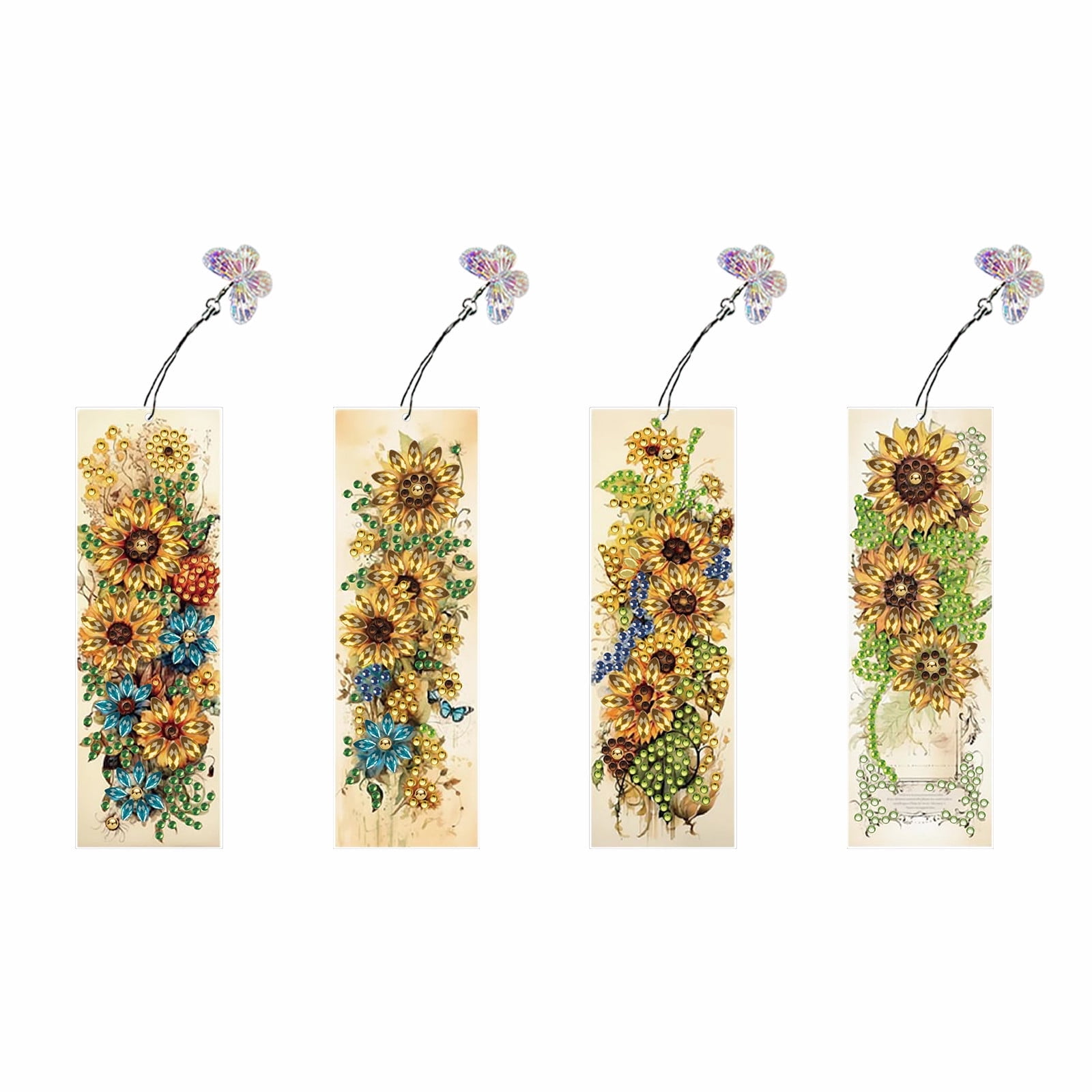 FangYYuan 4Pcs 5D Diamond Painting Bookmarks, DIY Bookmarks Diamond Art ...